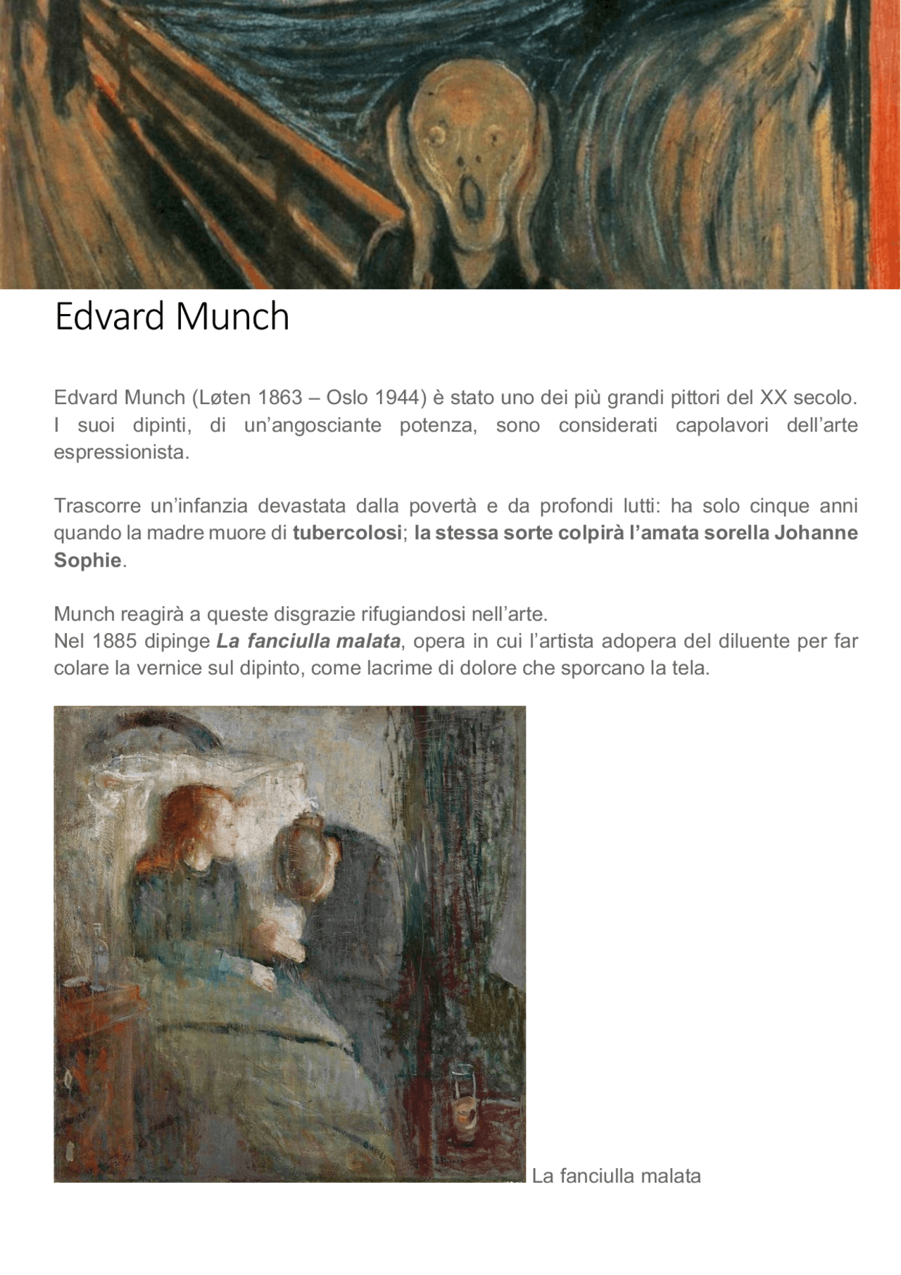Biografia su Edgard Munch - Docsity