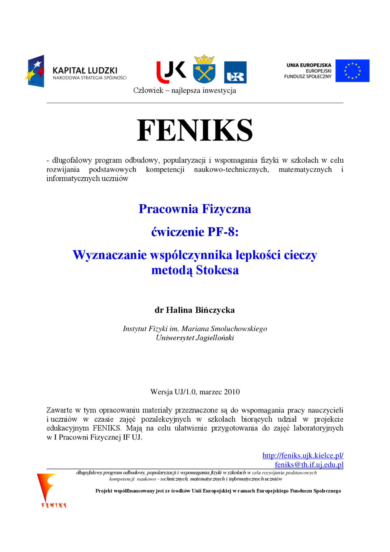 Wyznaczanie współczynnika lepkości cieczy metodą Stokesa - Docsity