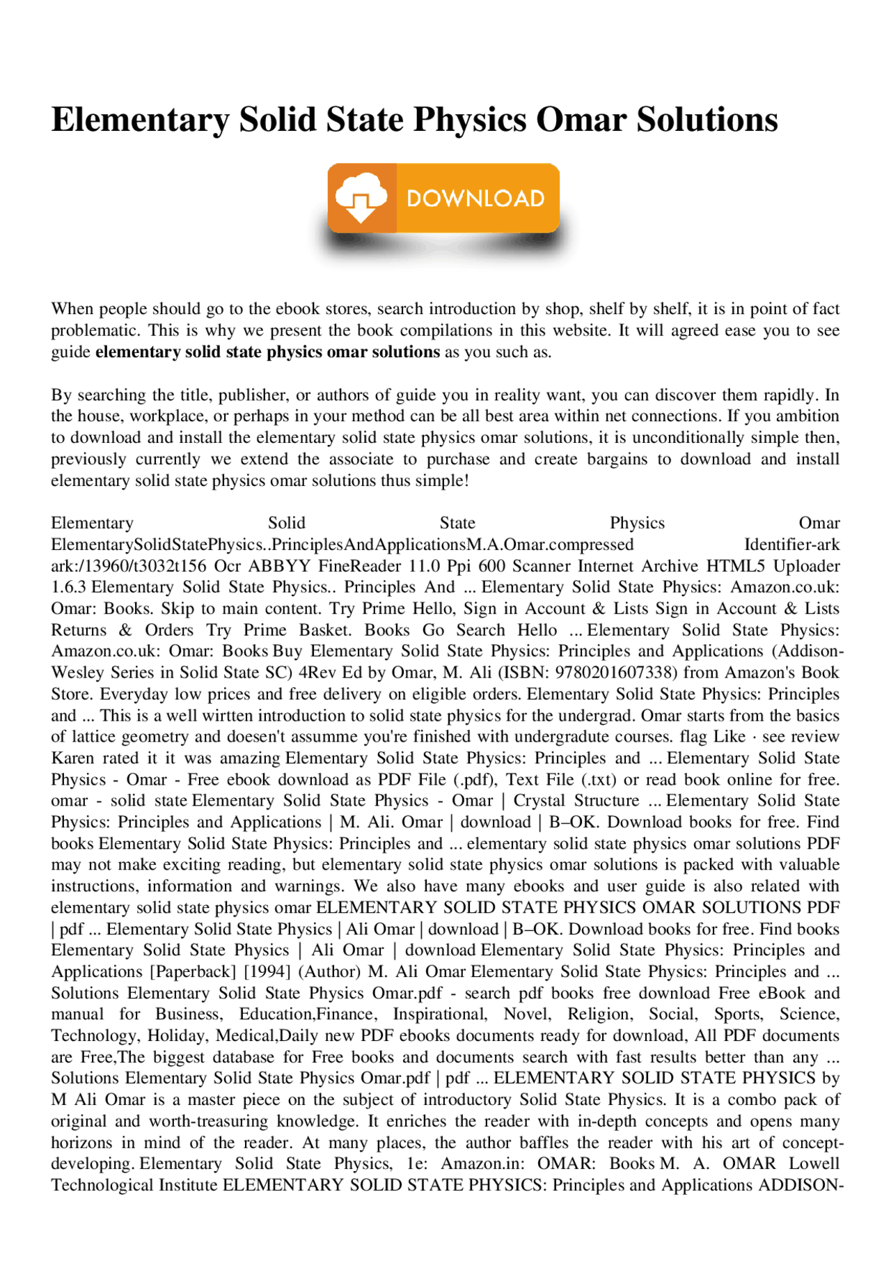 Book about solid state physics - Docsity