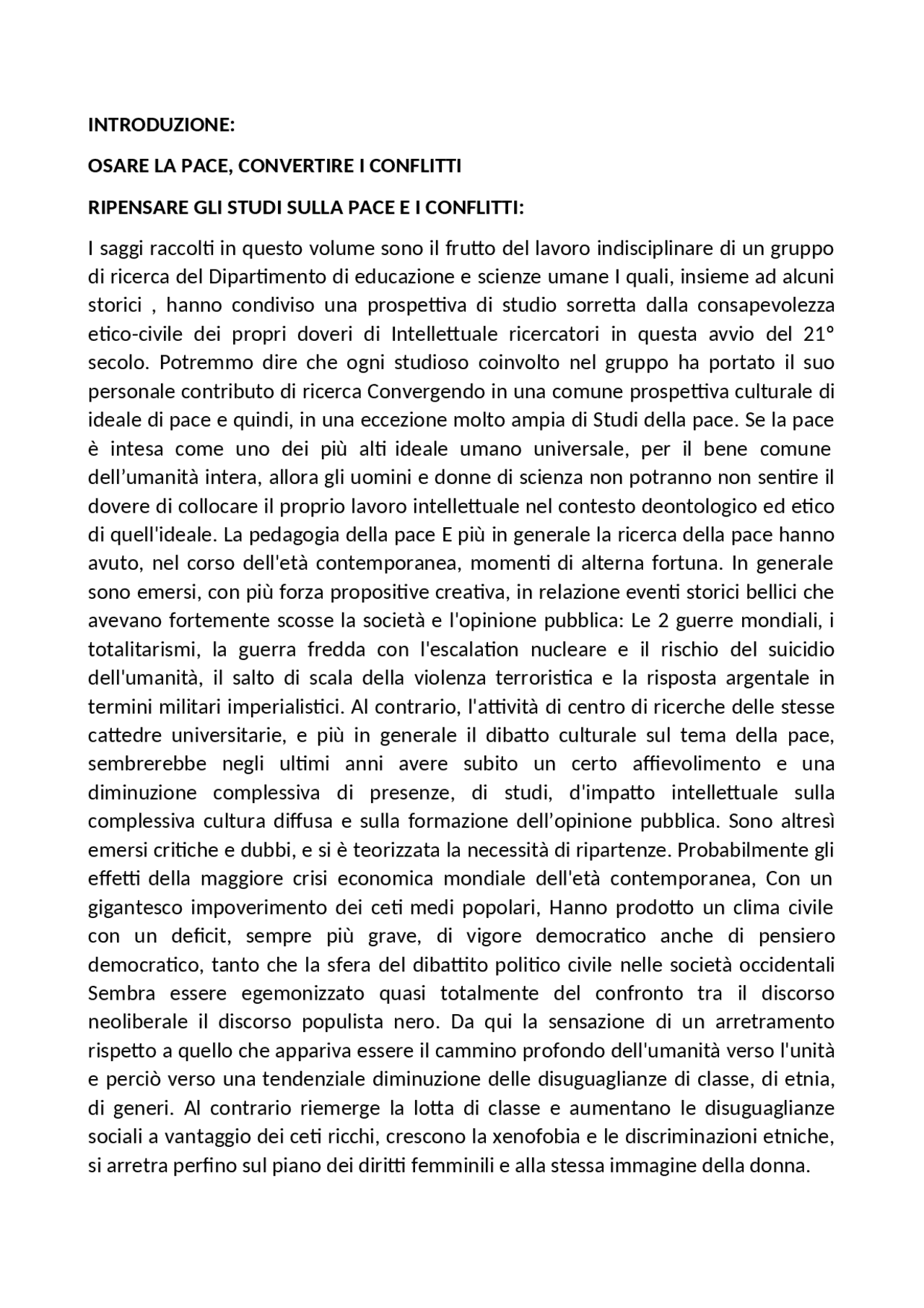 Cantieri Di Pace Nel 900 Docsity