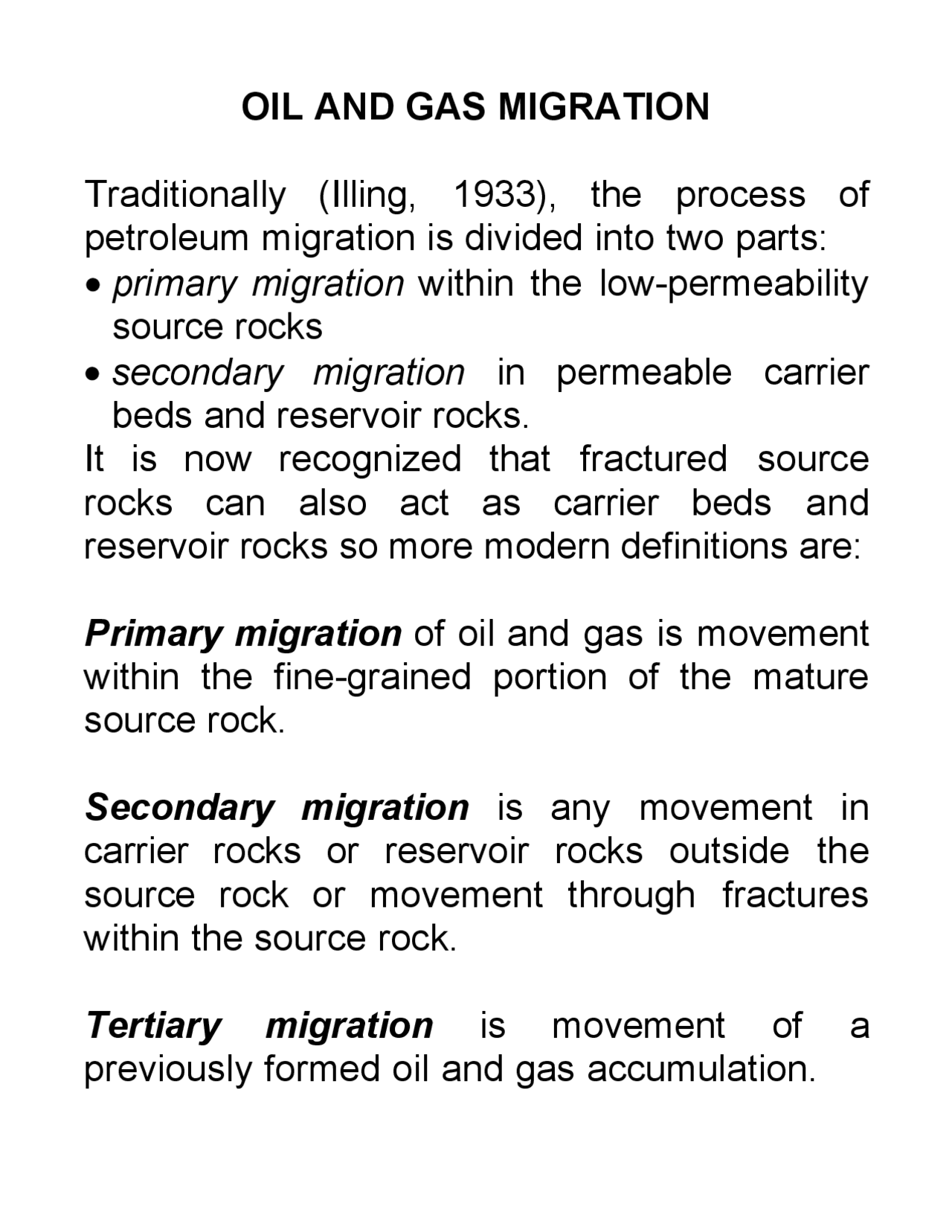 Oil and Gas Migration: Primary and Secondary Processes and Mechanisms ...