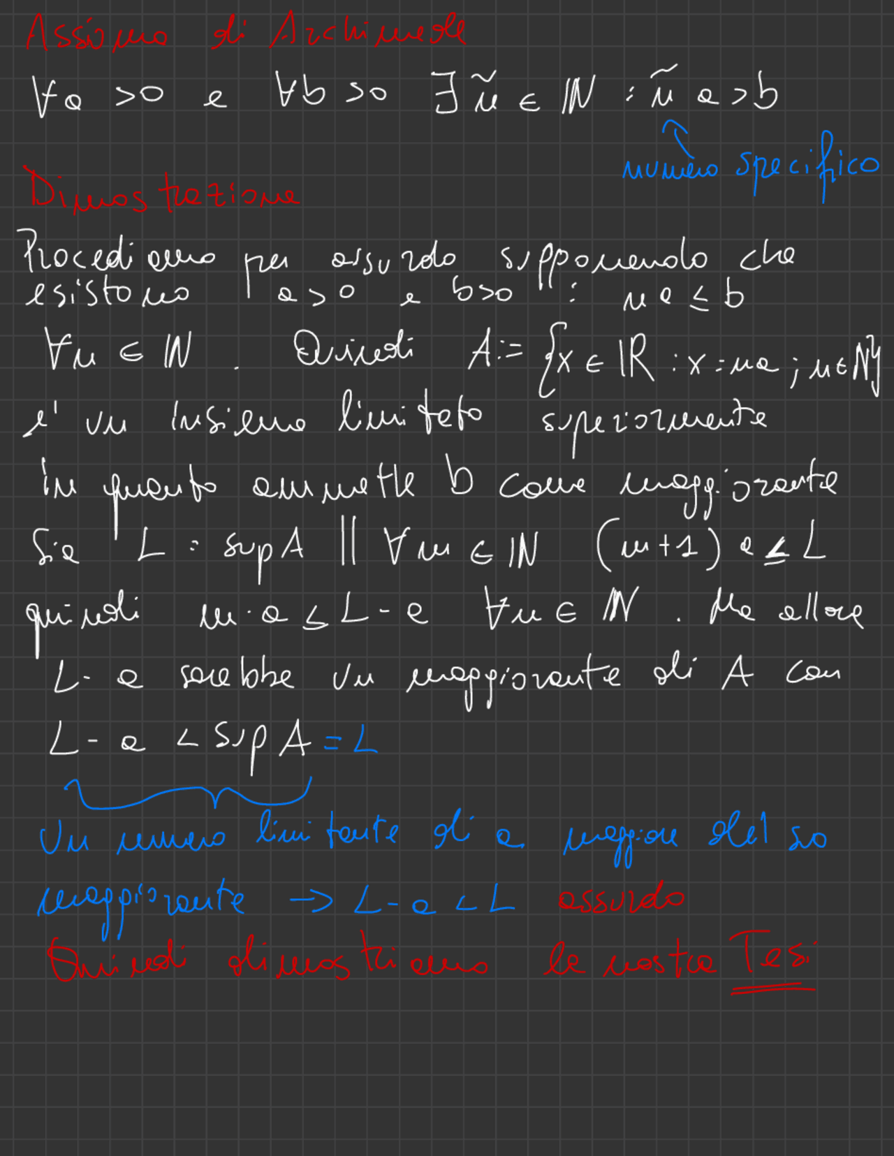 Assioma Di Archimede E Teorema Di Densità Di Q In R Docsity