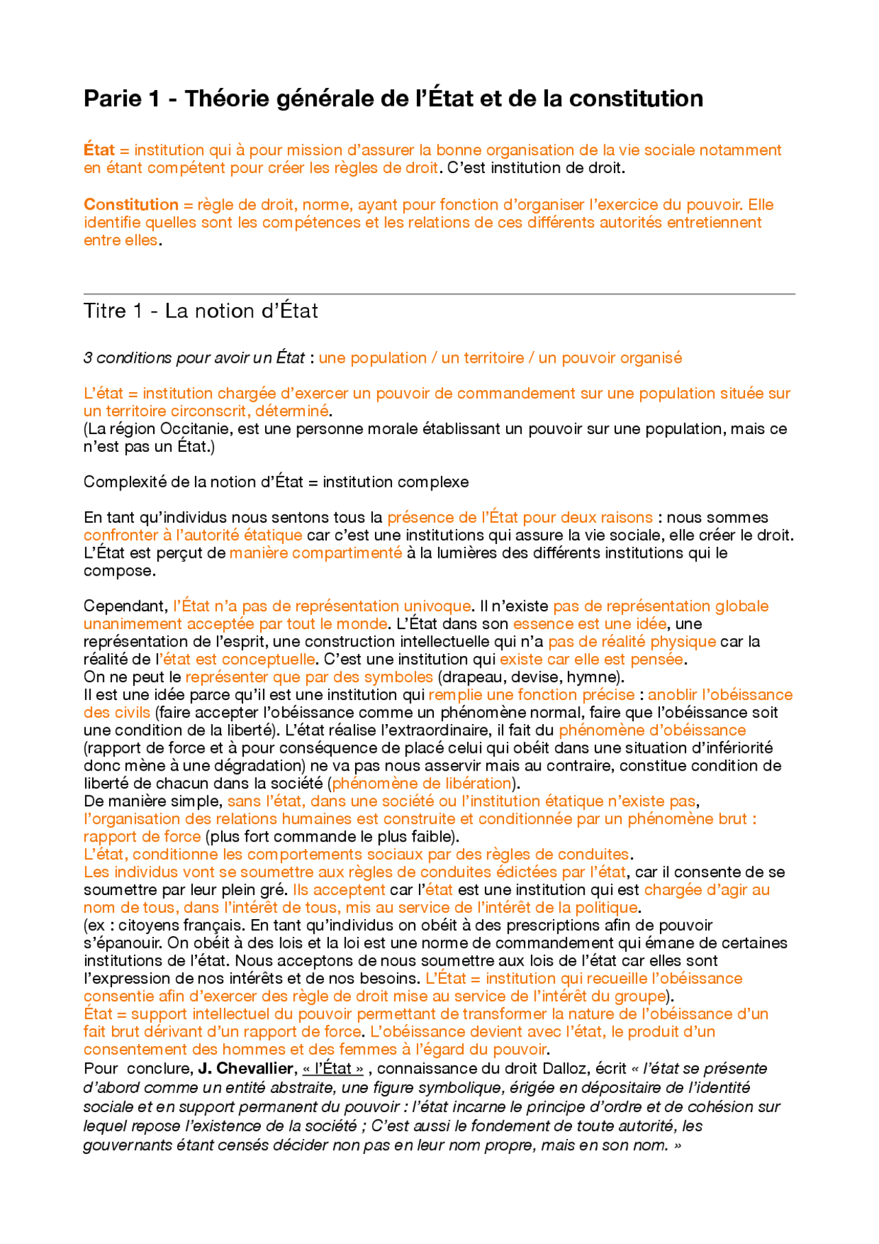 Cours L1 Droit Public Summaries Public Law Docsity