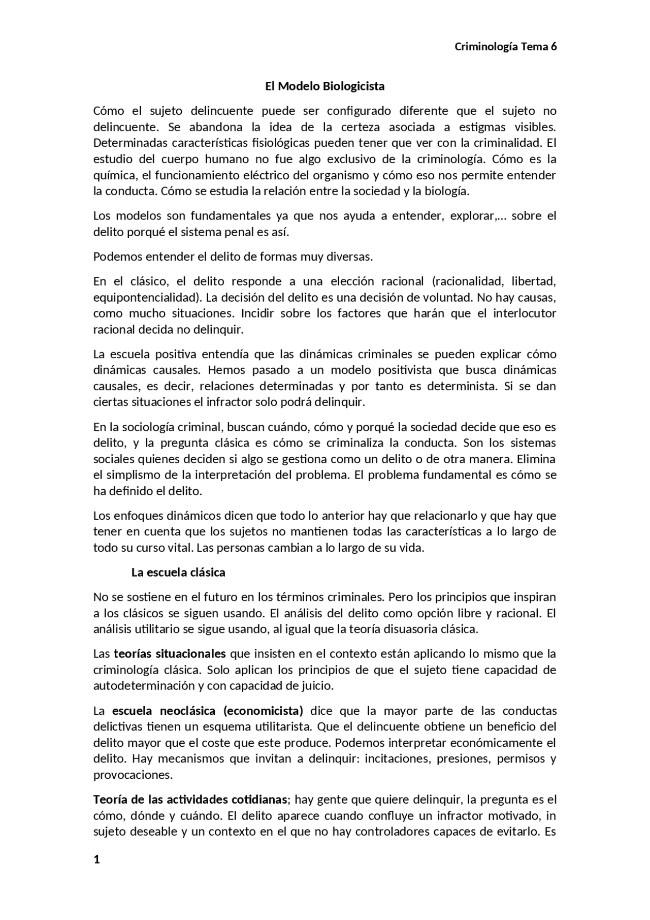 Apuntes Criminología I Docsity