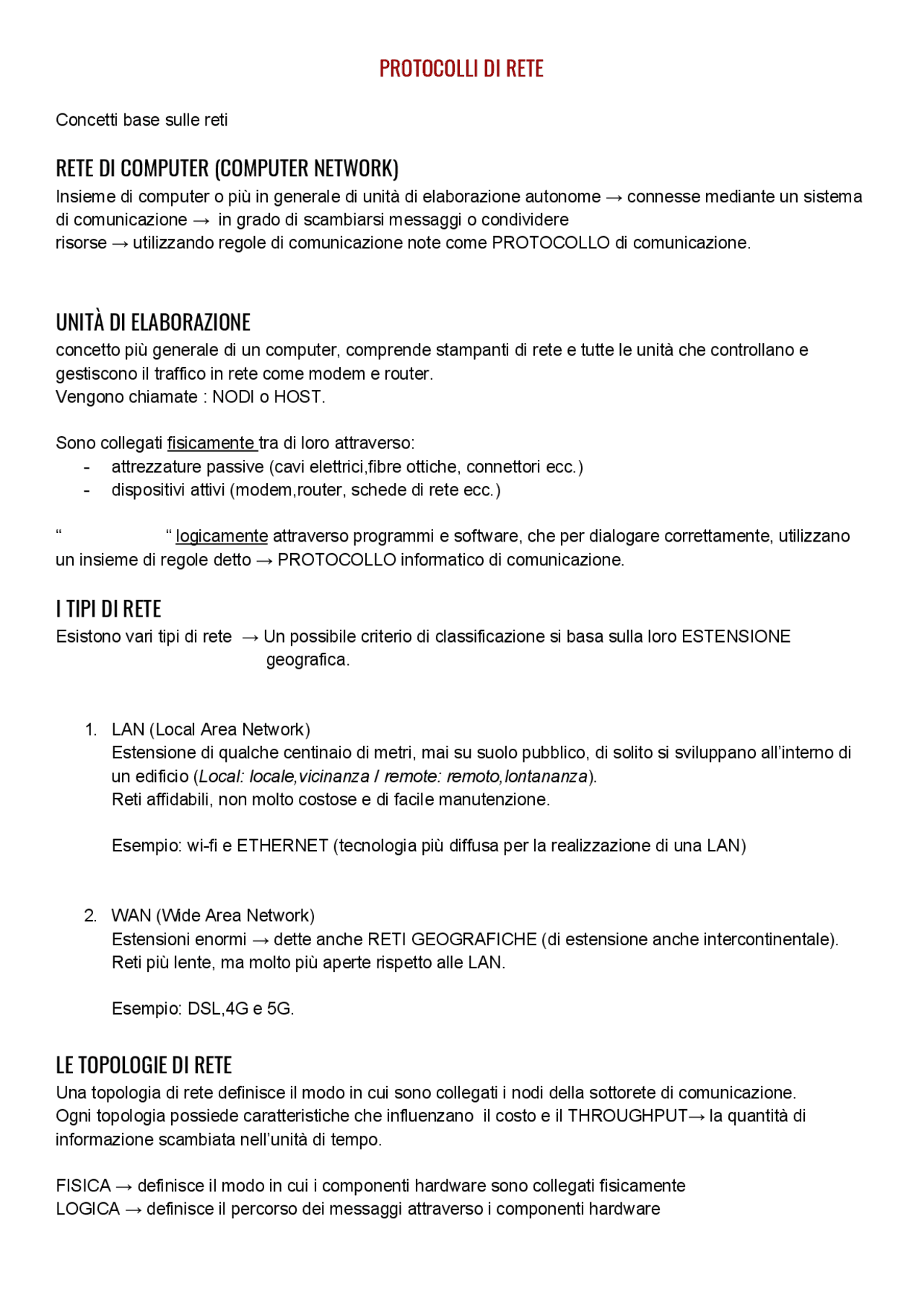 I Protocolli Di Rete Docsity
