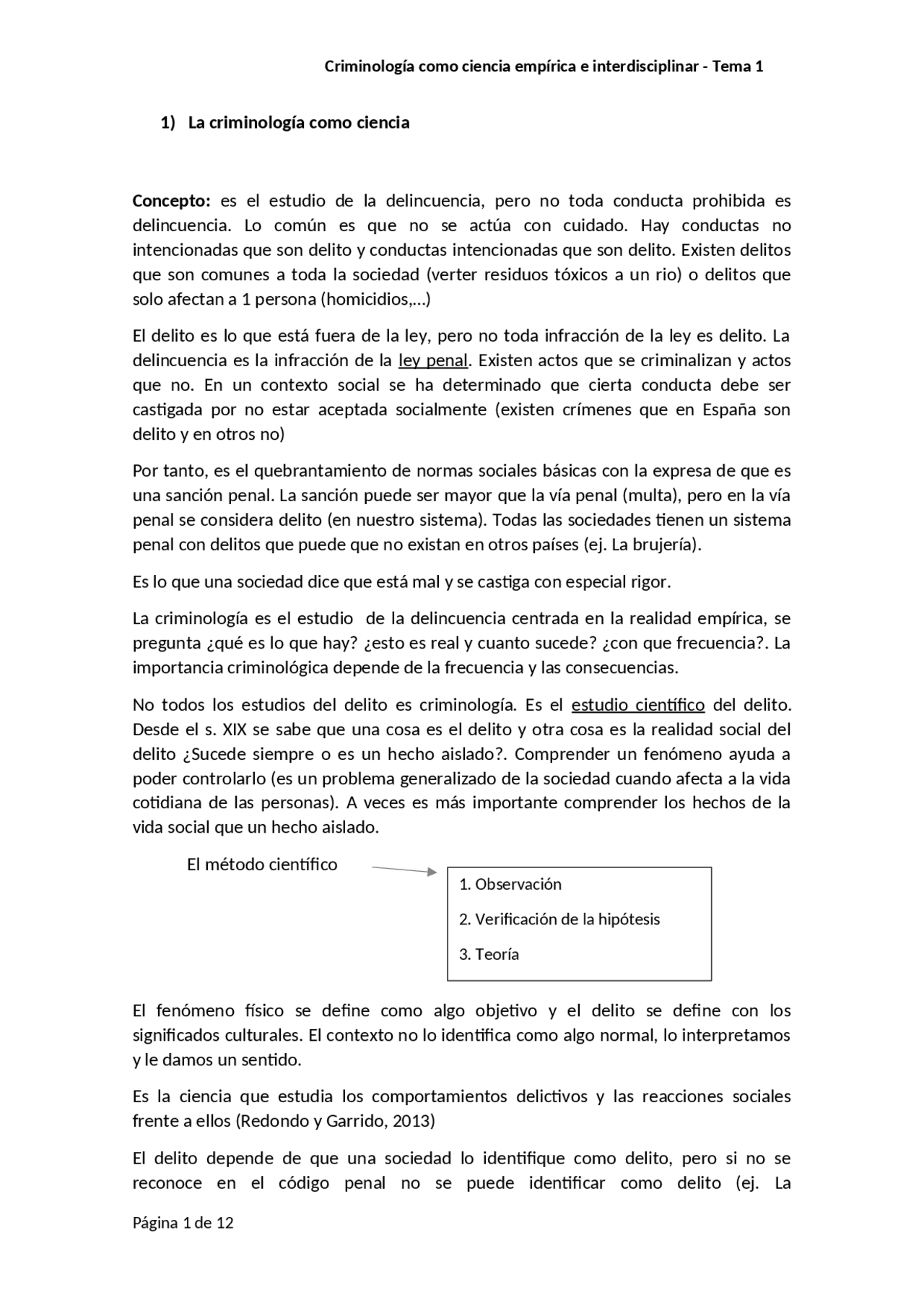 Apuntes Criminología I Docsity