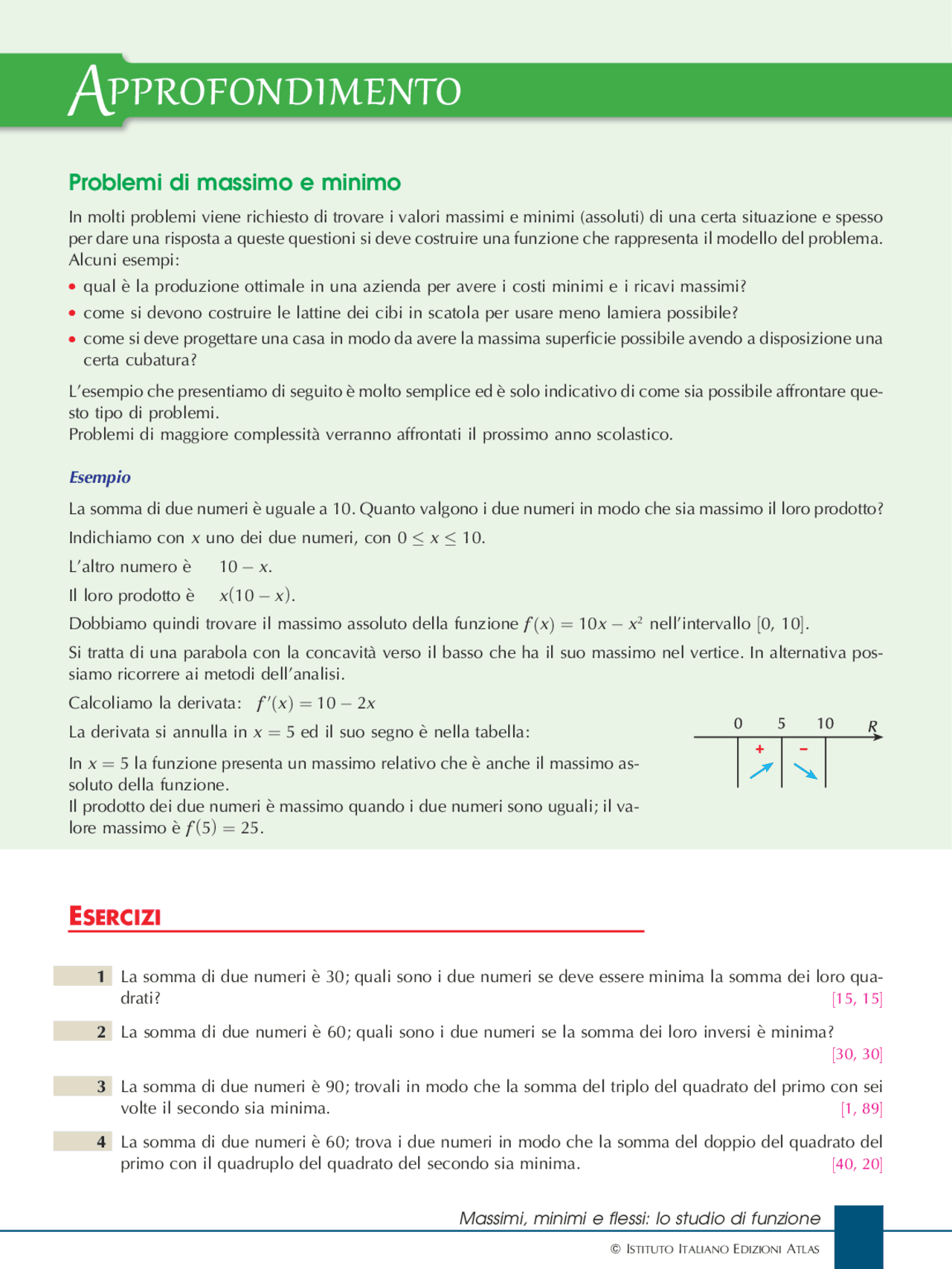 Problemi Di Massimo E Minimo Docsity
