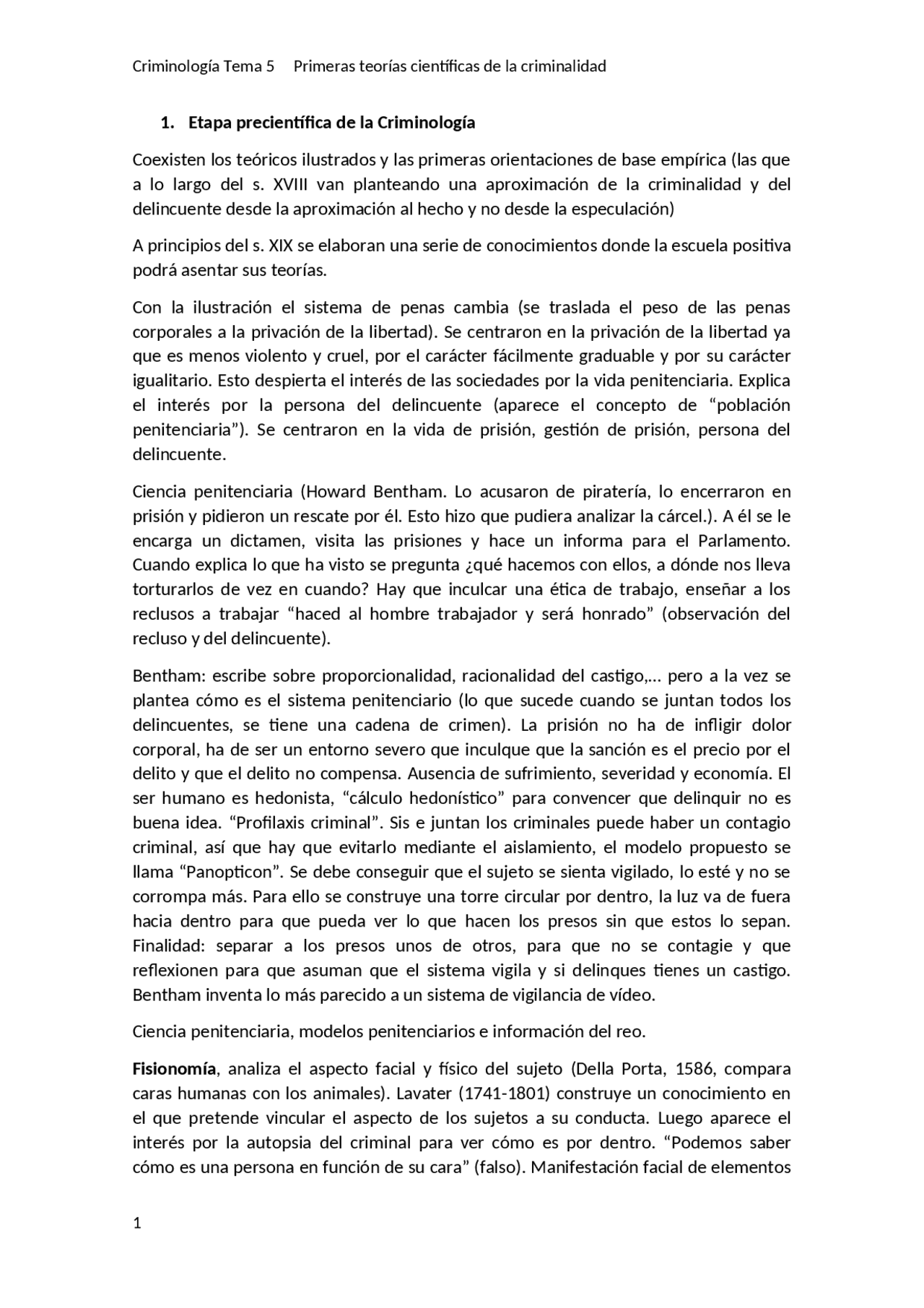 Apuntes Criminología I Docsity