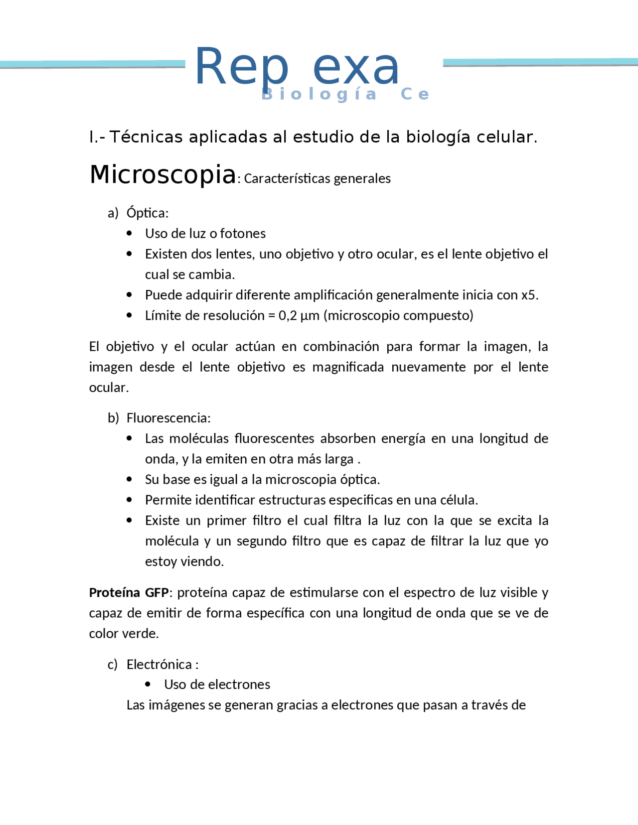 Resumen Biologia Celular Apuntes De Biología Celular Docsity