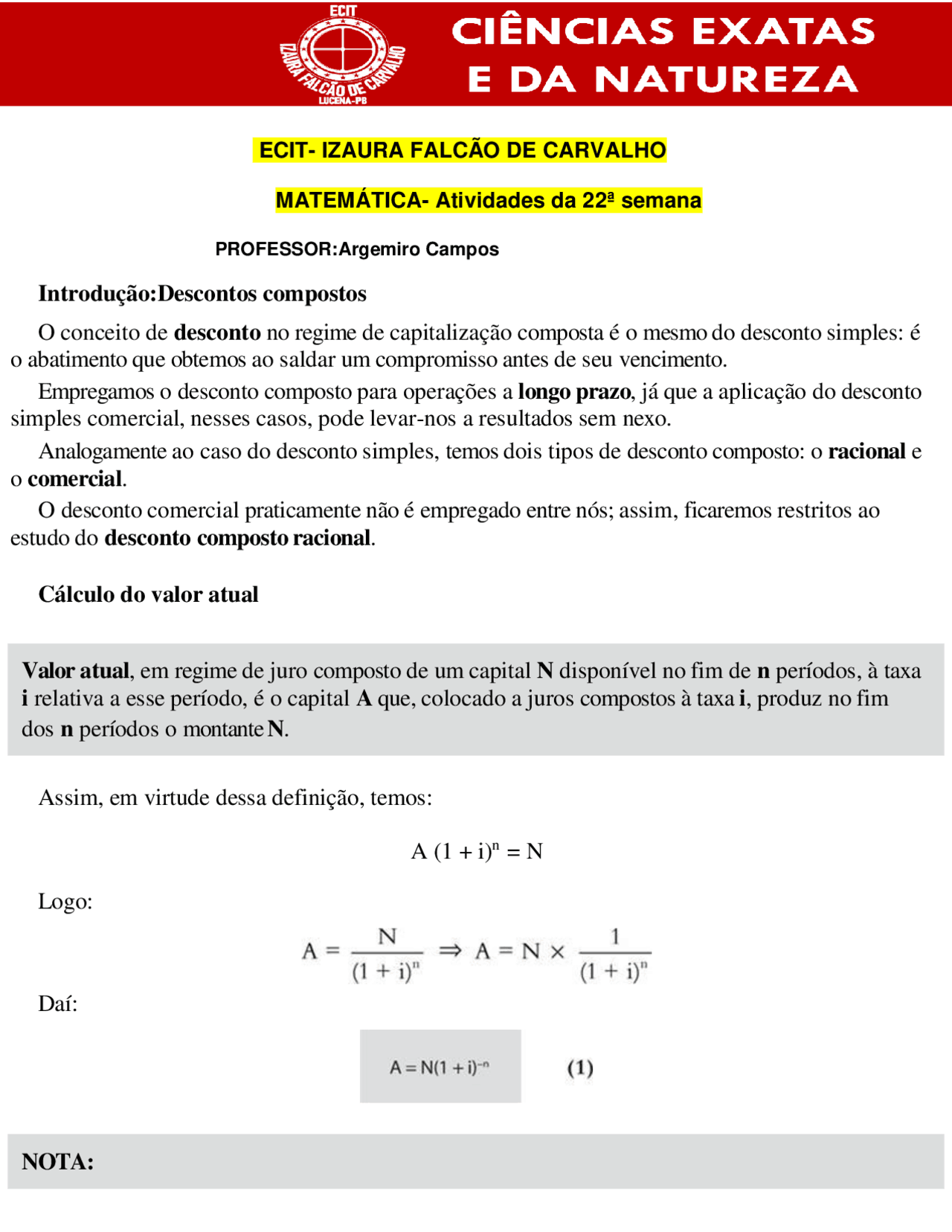 Fórum 3 Atividade 3 Docsity