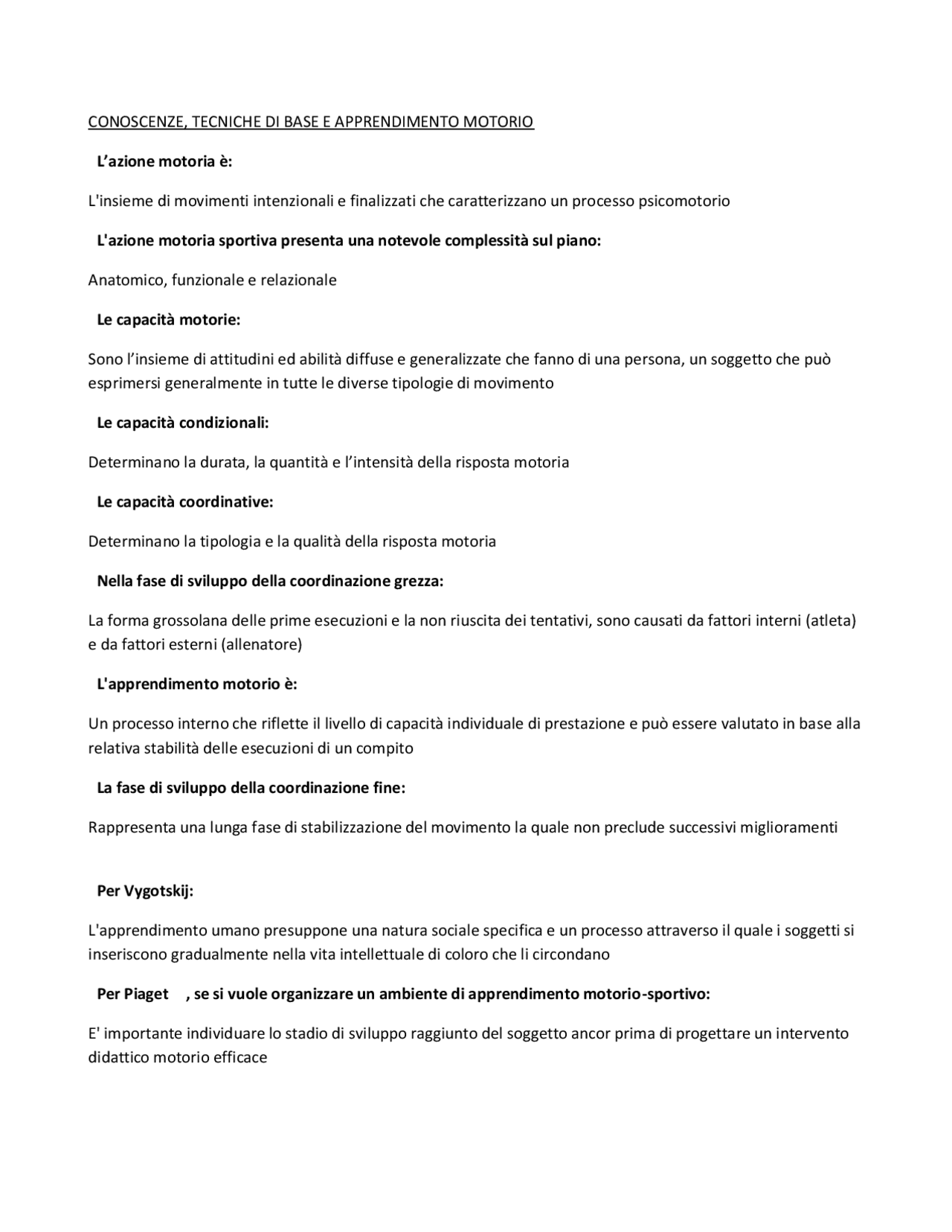 Teorie Metodologie E Didattiche Delleducazione Motoria Docsity
