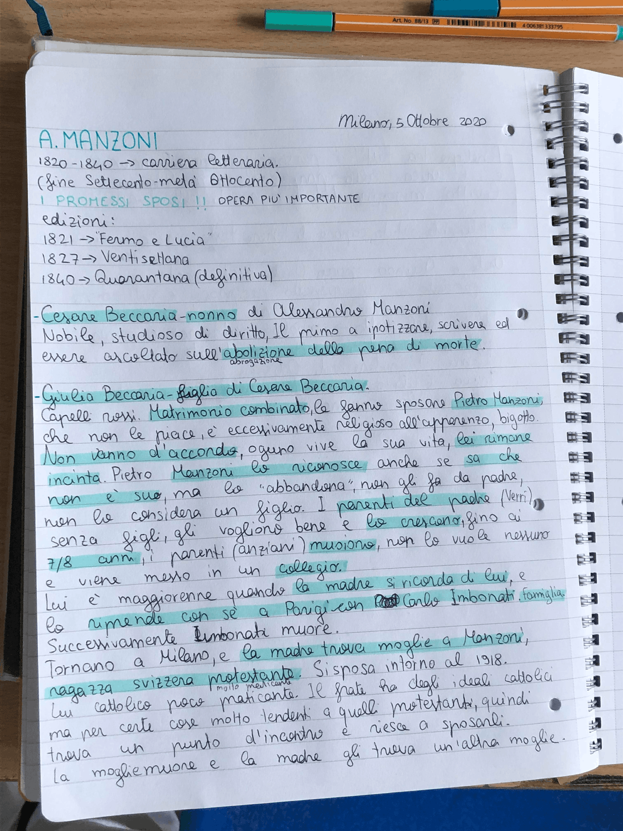Appunti Alessandro Manzoni Docsity