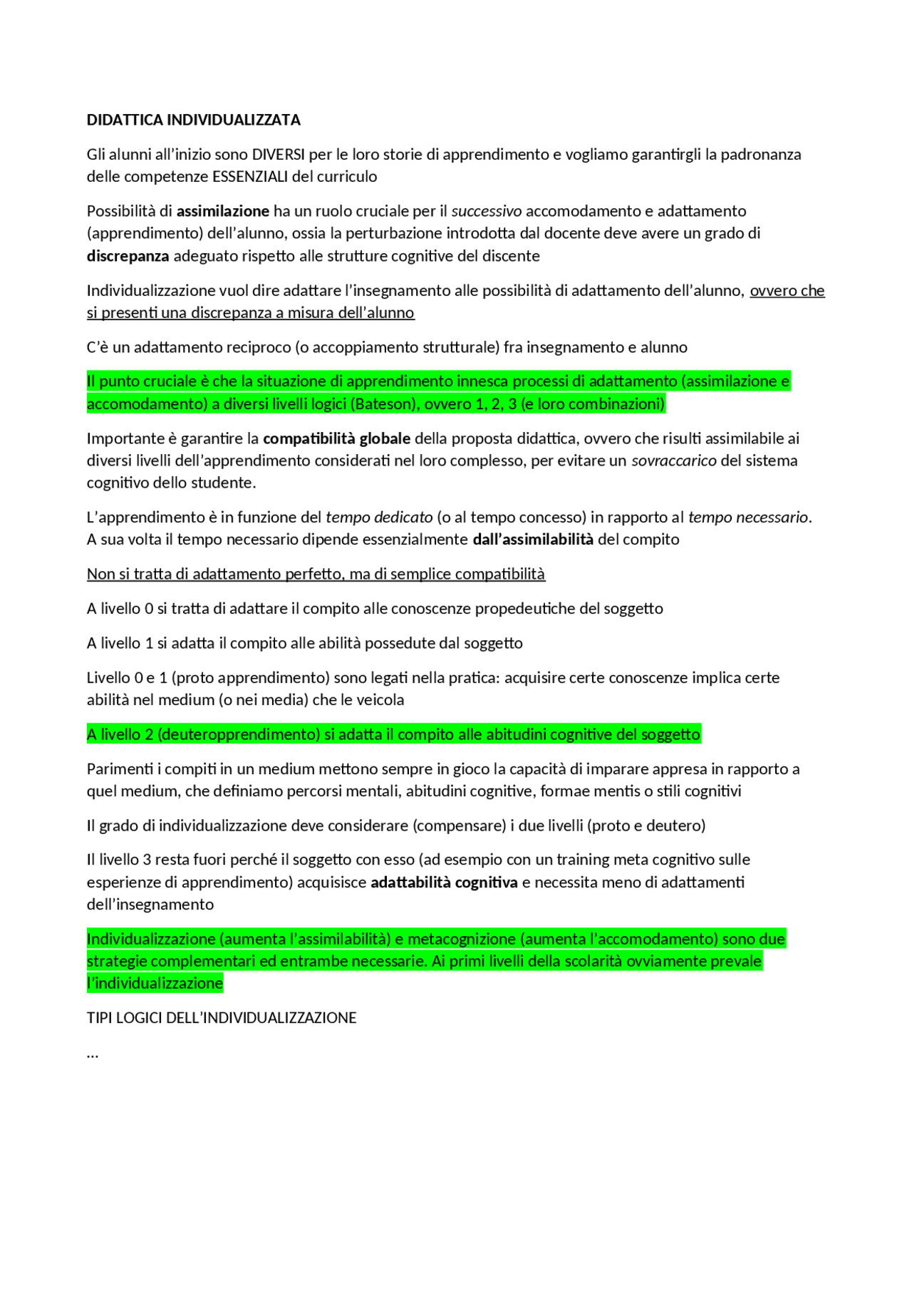 Curricolo e competenze - Baldacci | Appunti di Didattica generale e speciale | Docsity