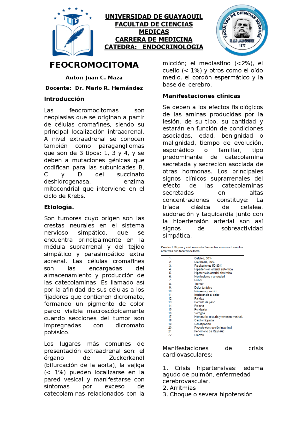 Articulo Feocromocitoma Docsity
