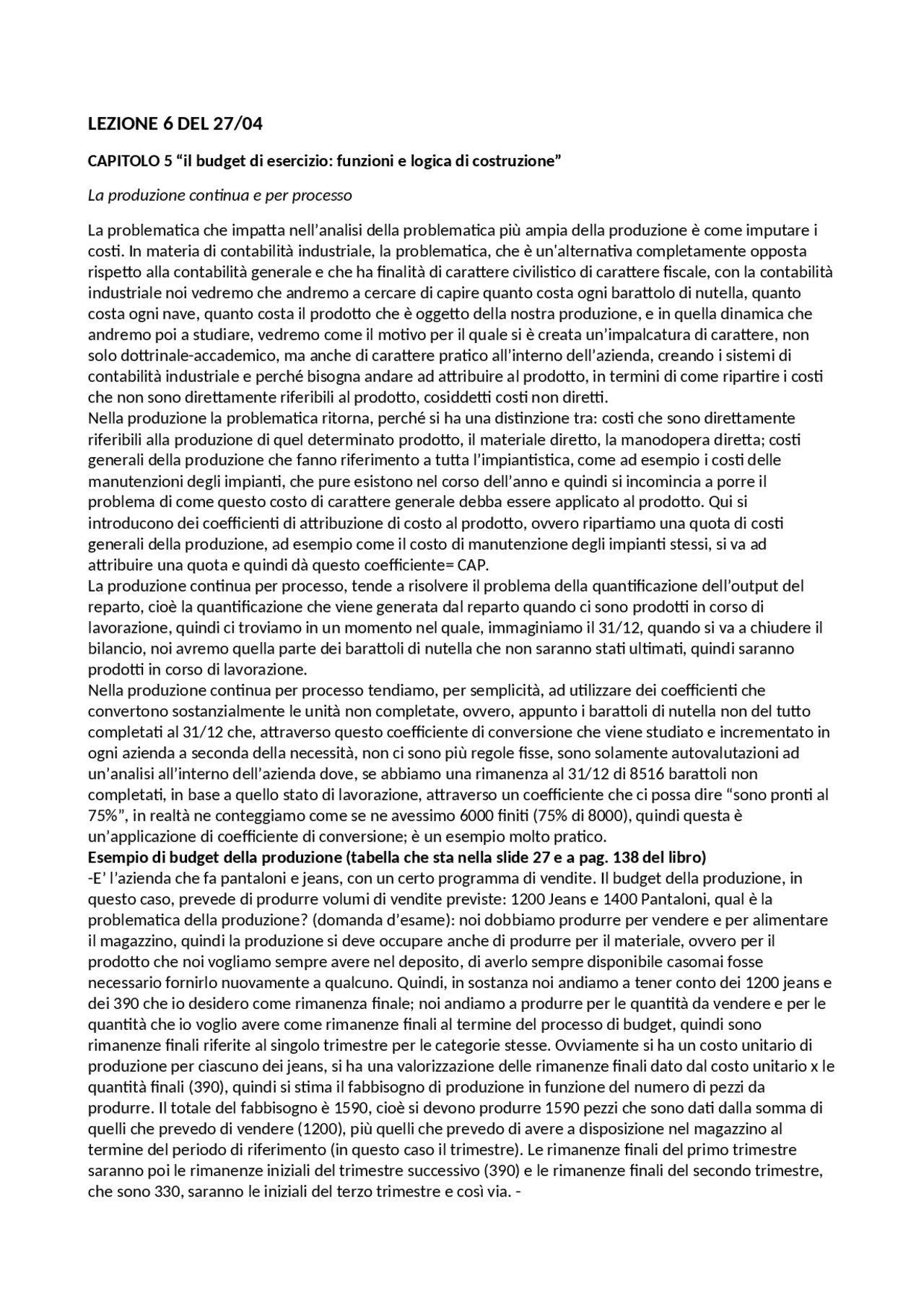 Contabilità Direzionale Appunti Docsity