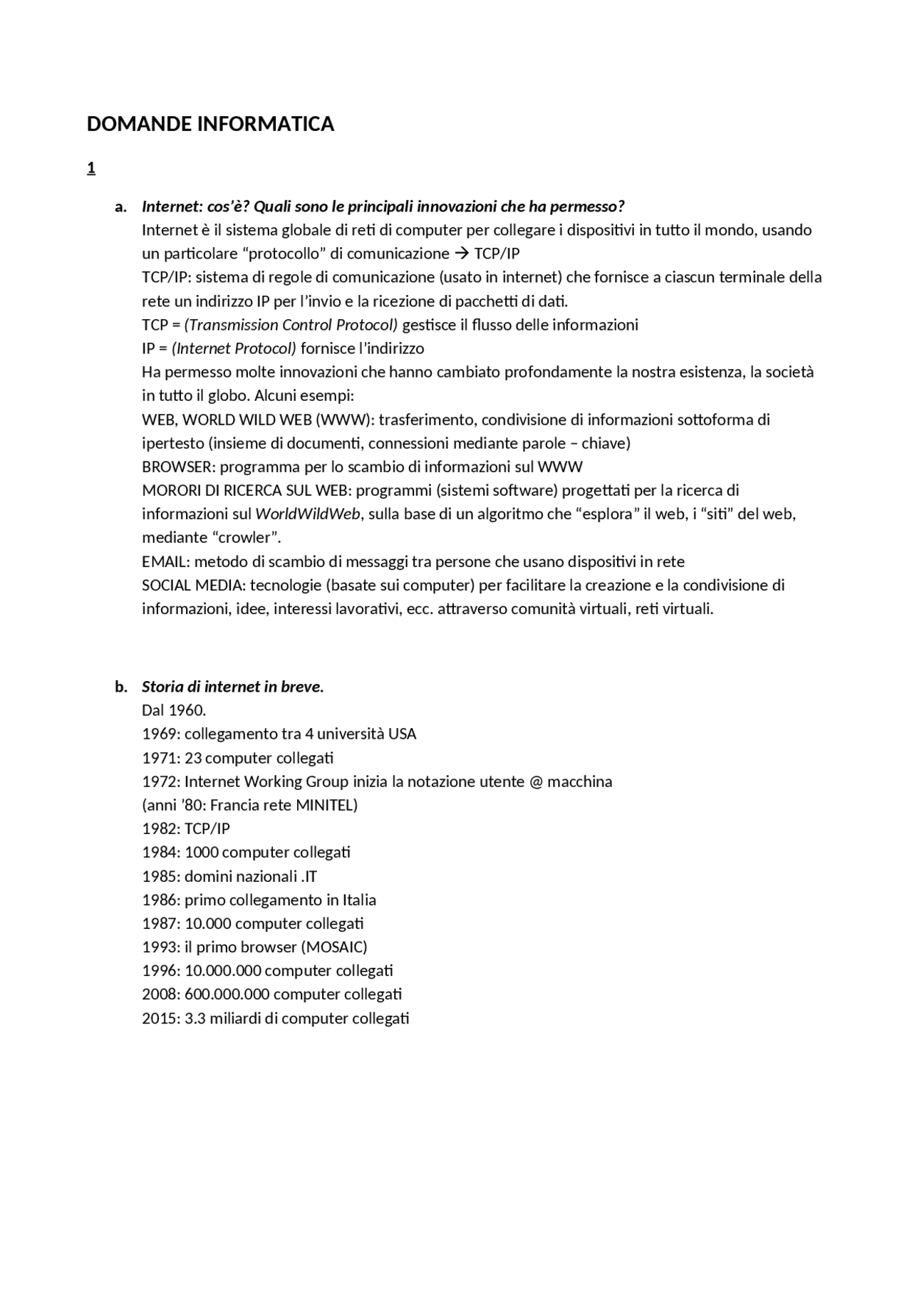 Domande Di Informatica Docsity