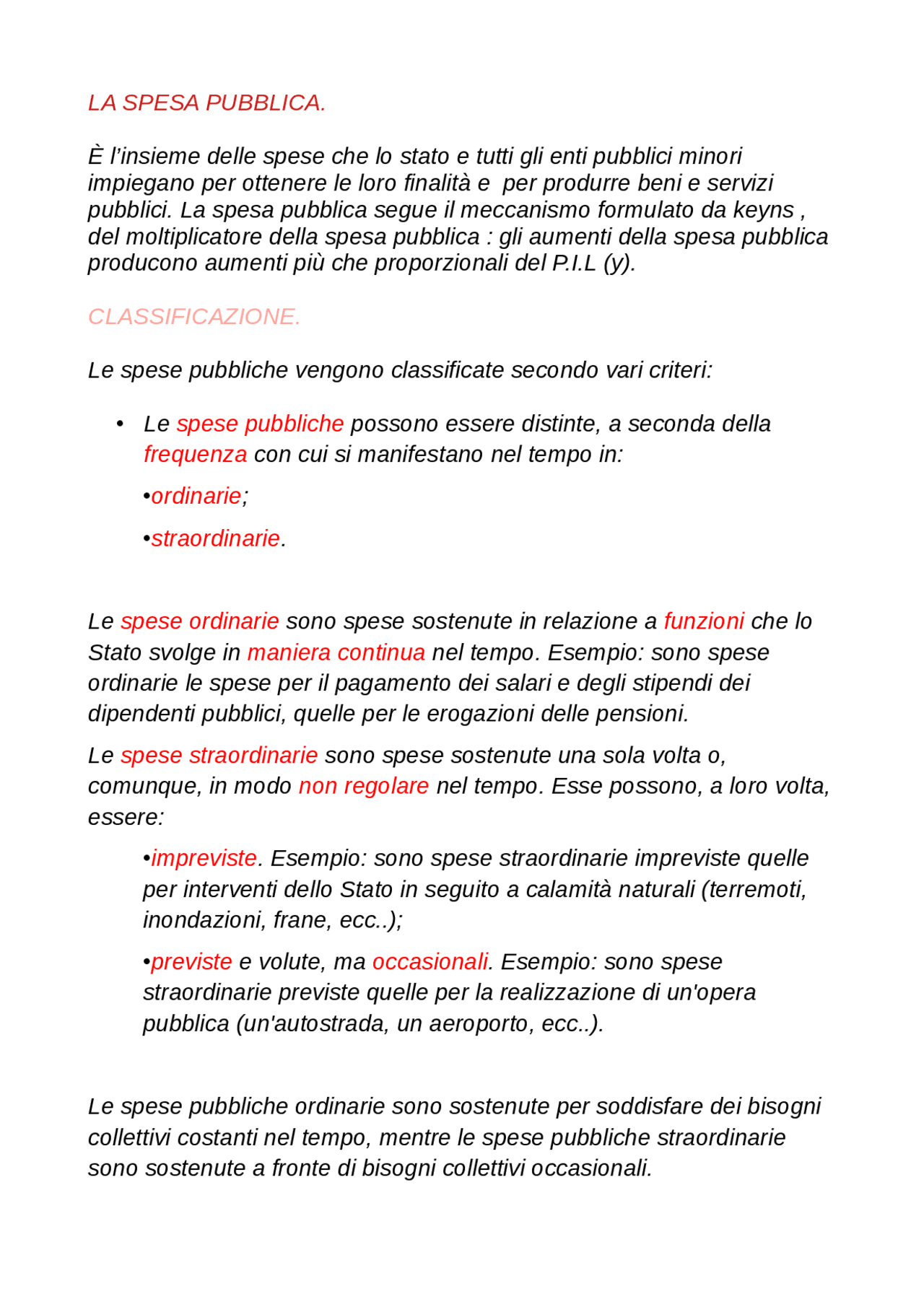 Che Cosè La Spesa Pubblica Docsity