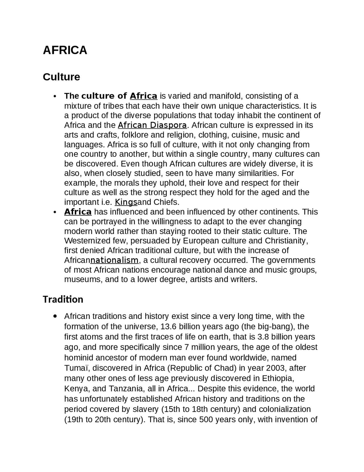 African Culture, Traditions, Values and Ethics | Summaries English ...