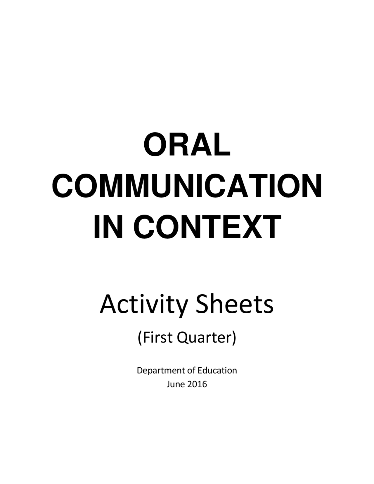 Oral Communication SHS 11 - Docsity