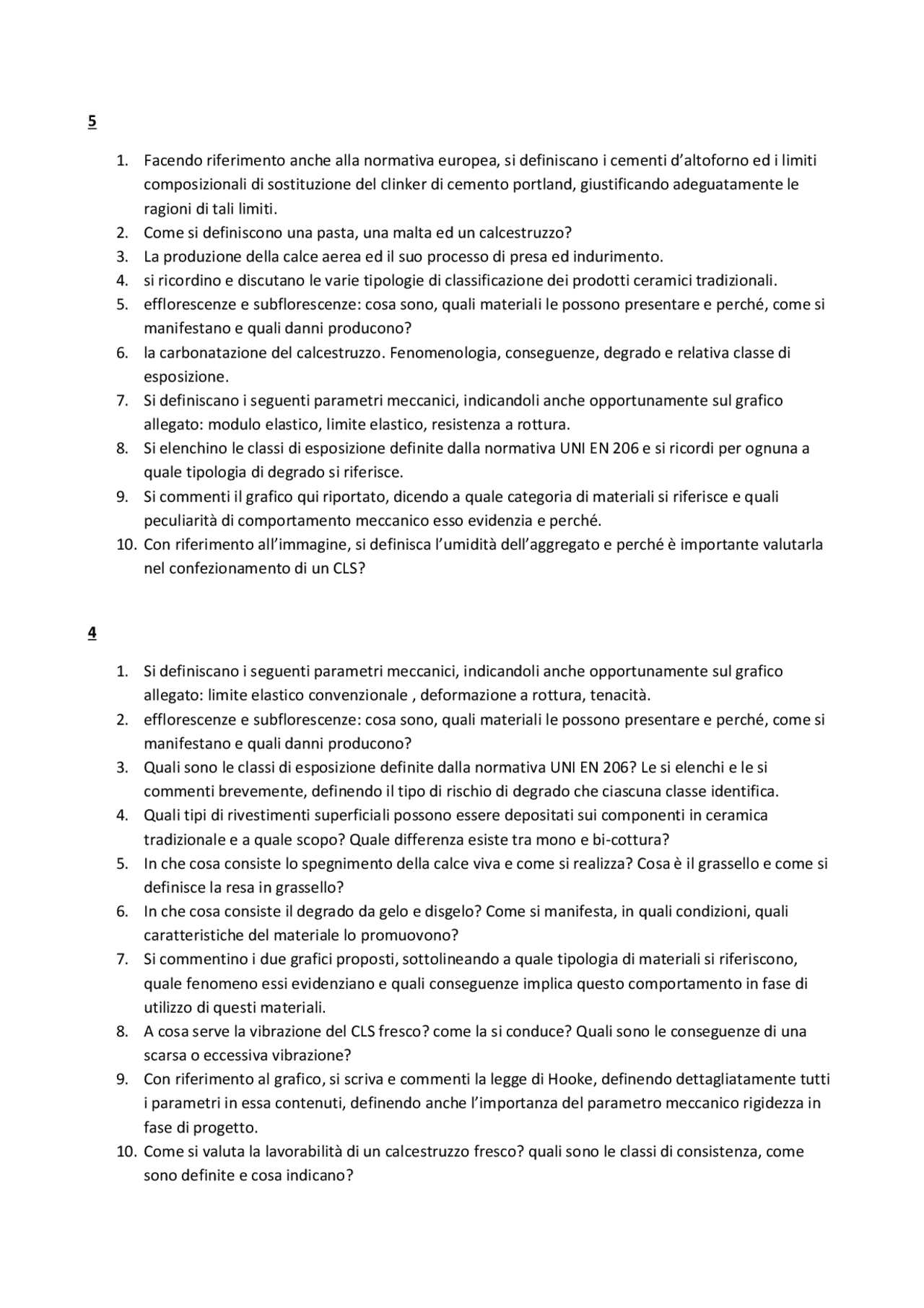 Domande E Prove Desame Scienze E Tecnologia Dei Materiali Schemi E