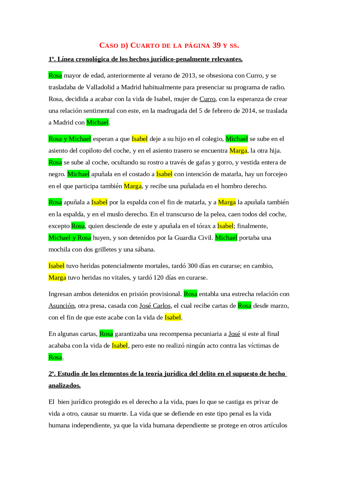 Caso De Derecho Penal Ii Docsity