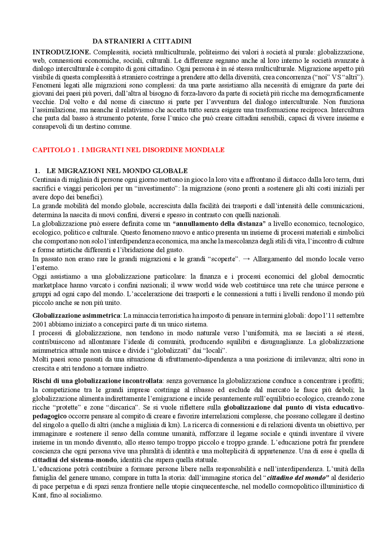 Da Stranieri A Cittadini Docsity