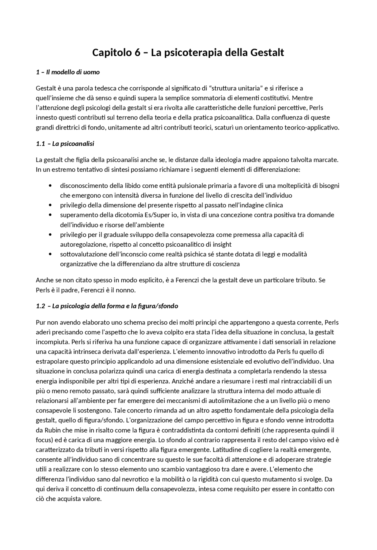 Capitolo 6 Di Modelli Di Psicoterapia Docsity