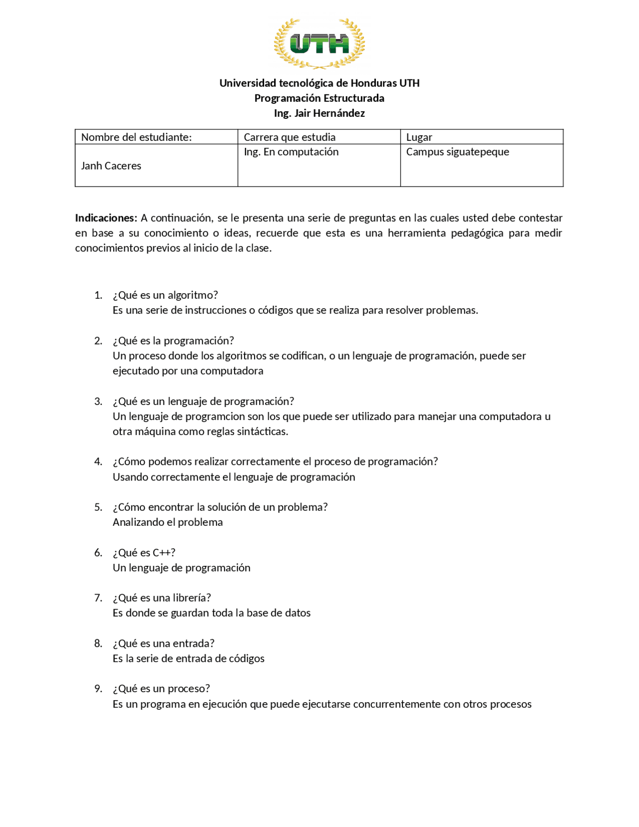 Diagnostico De Programación Docsity