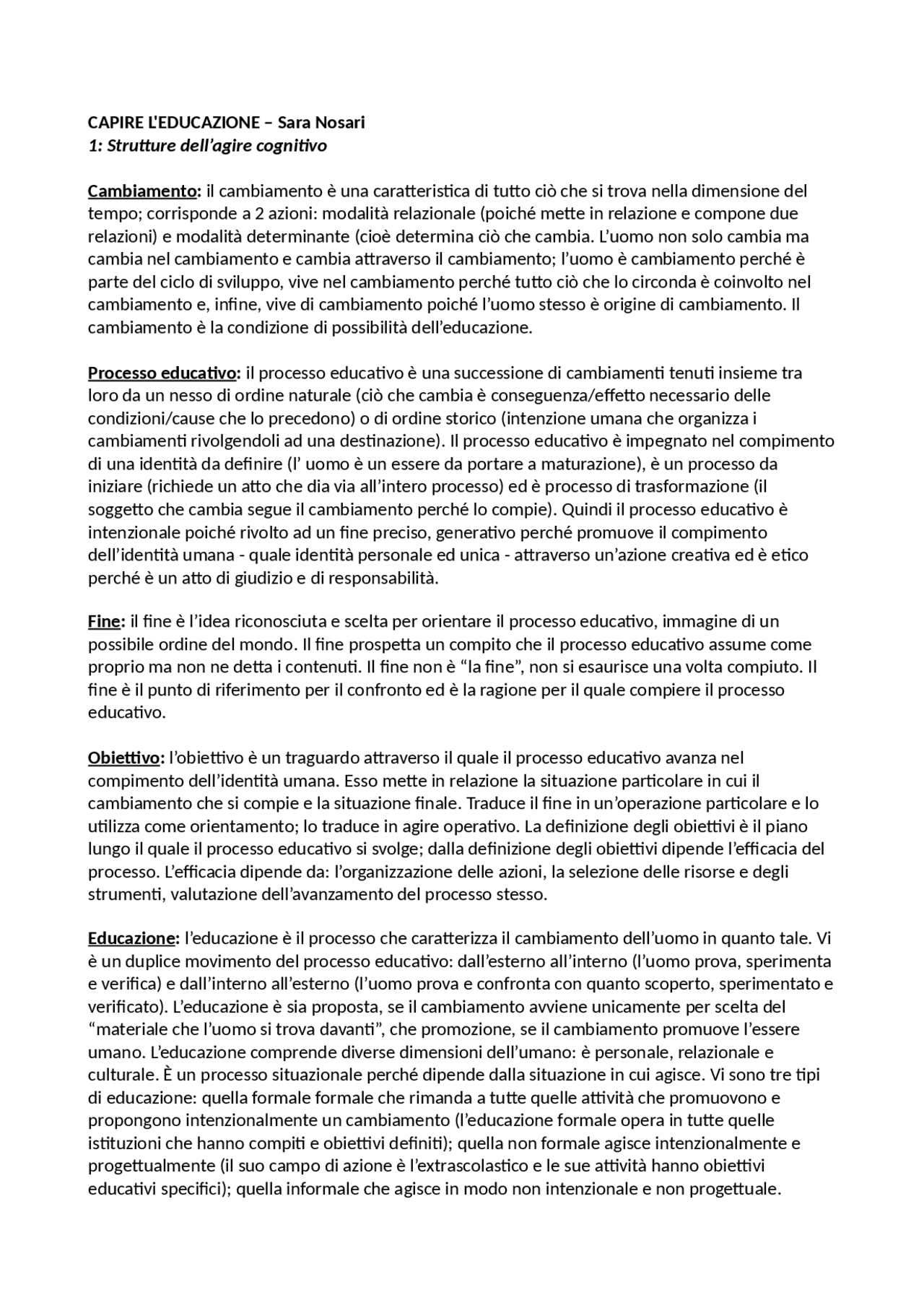 Capire Leducazione Riassunto Docsity