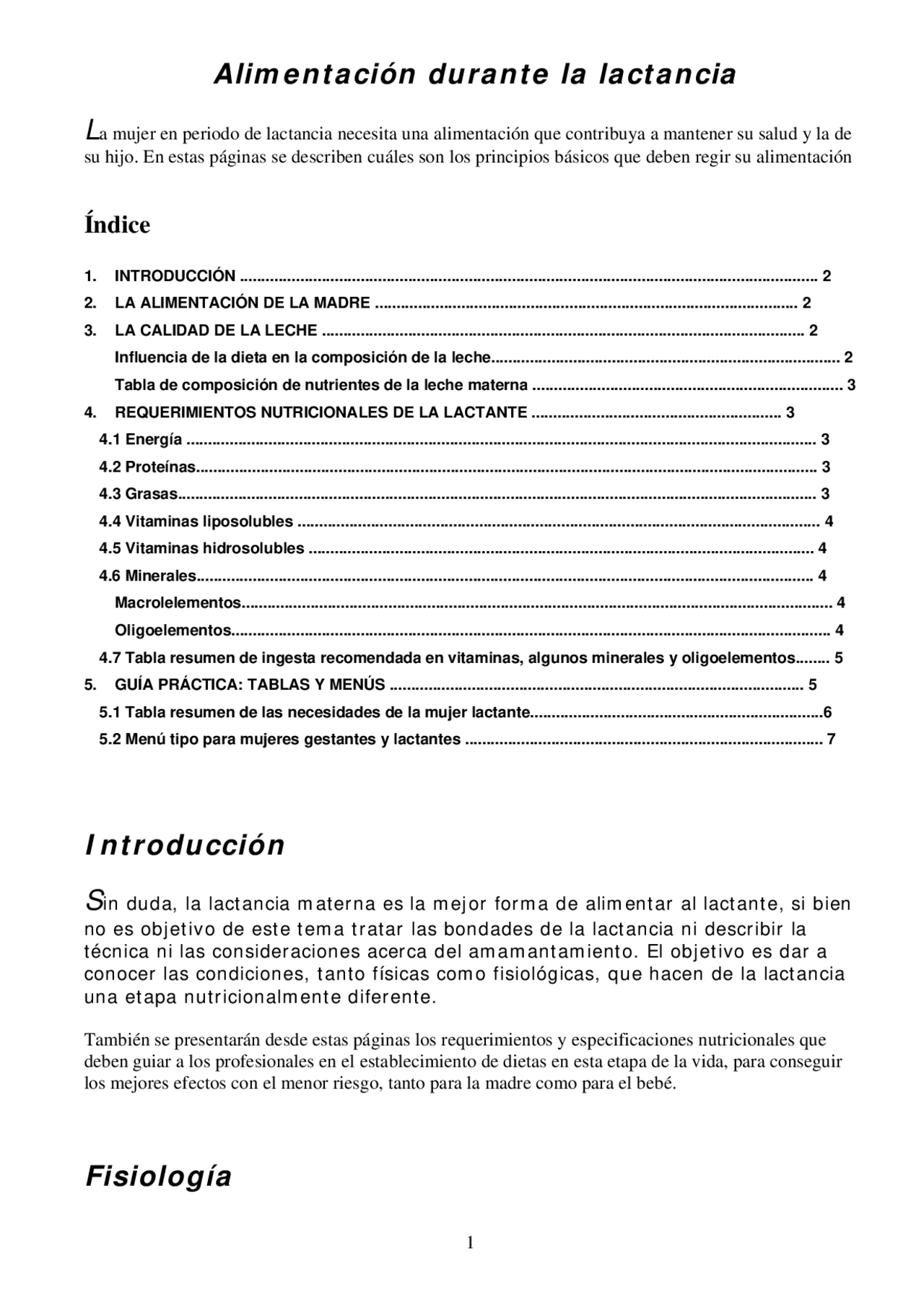 Alimentación Durante La Lactancia Docsity