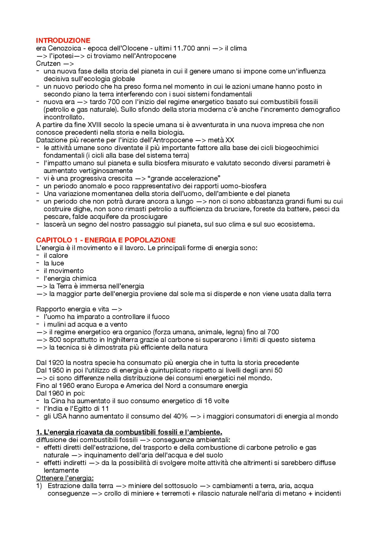 Riassunto La Grande Accellerazione Docsity