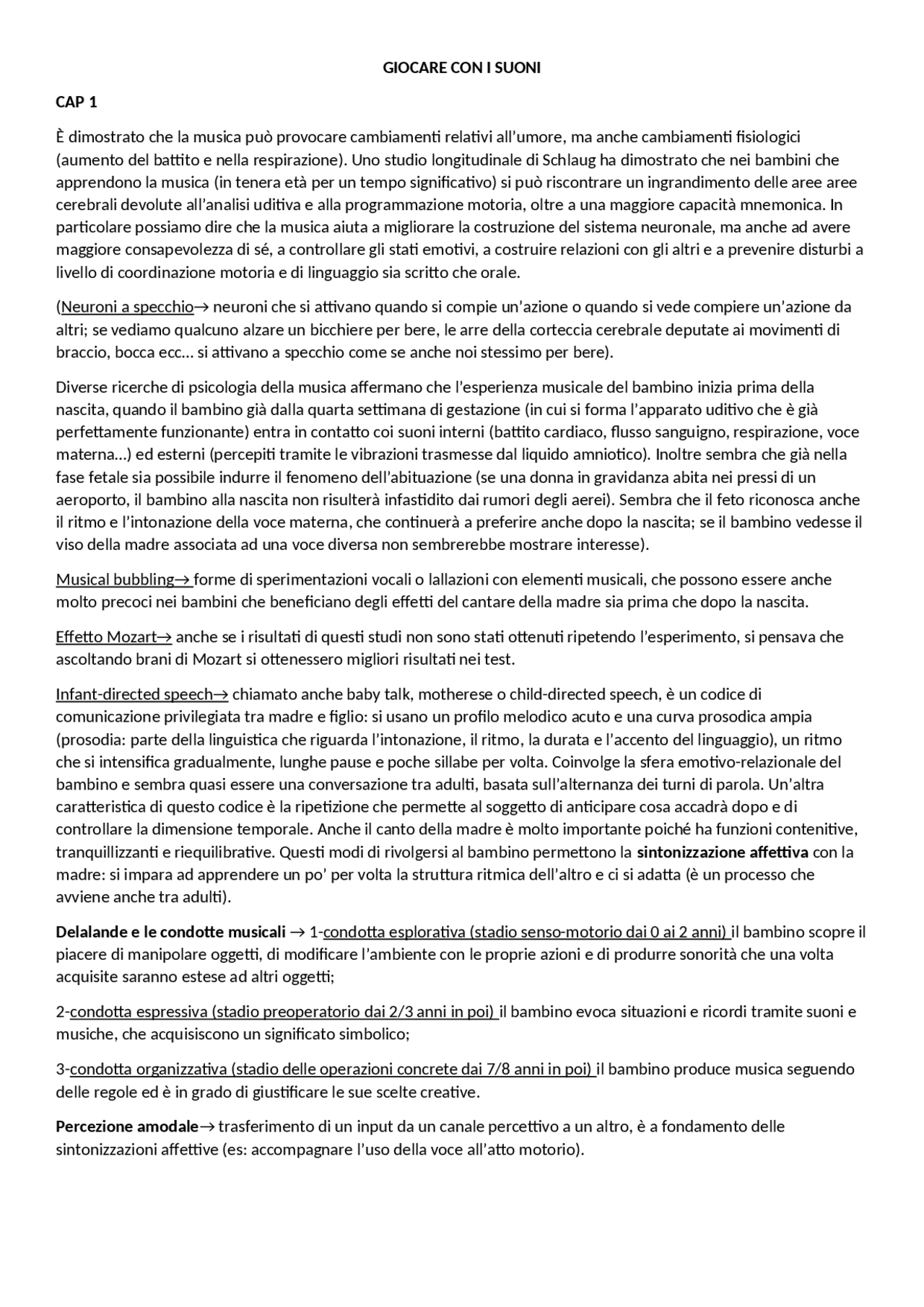 Giocare Con I Suoni Didattica Speciale Docsity