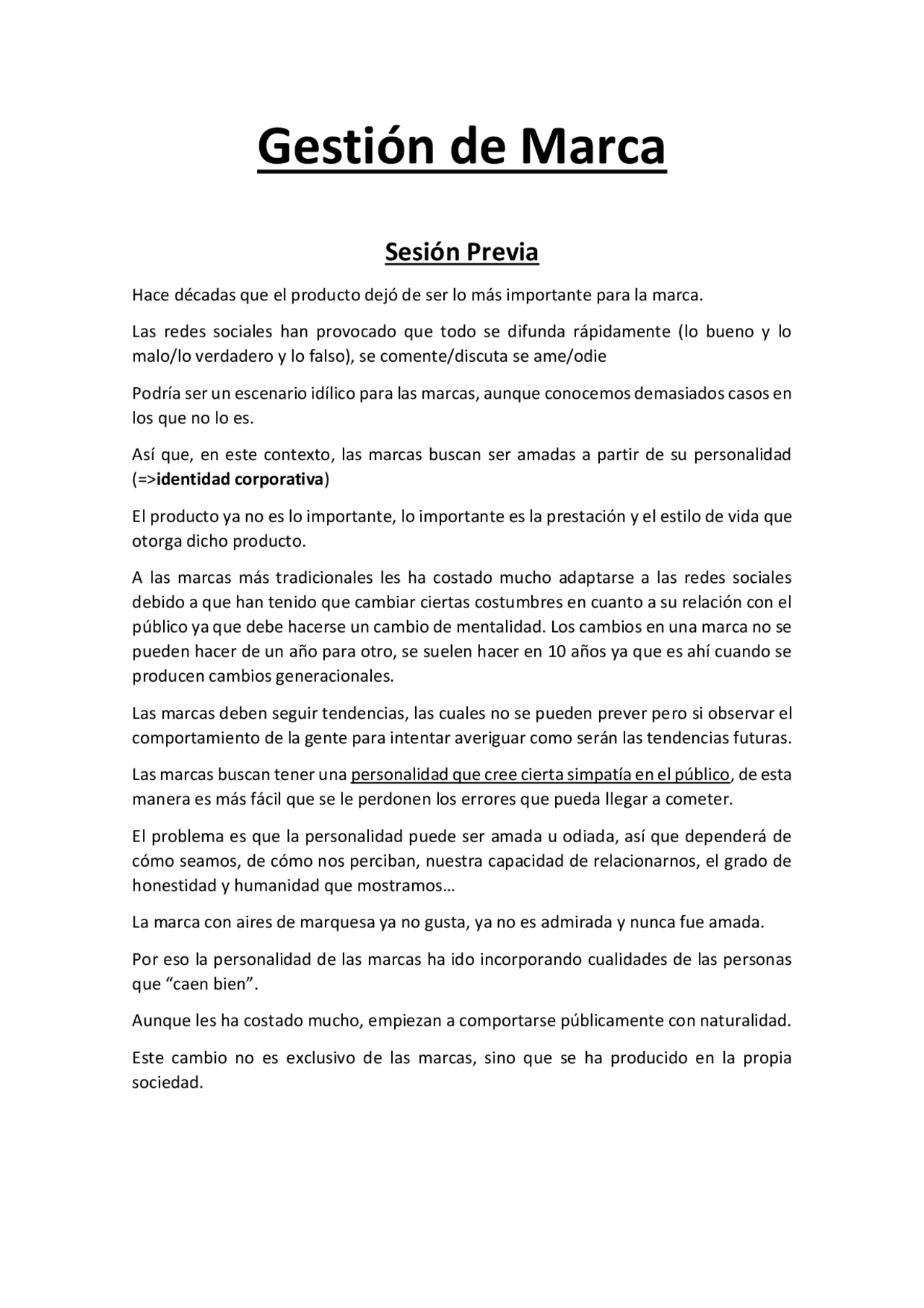 Gestión De Marca Docsity