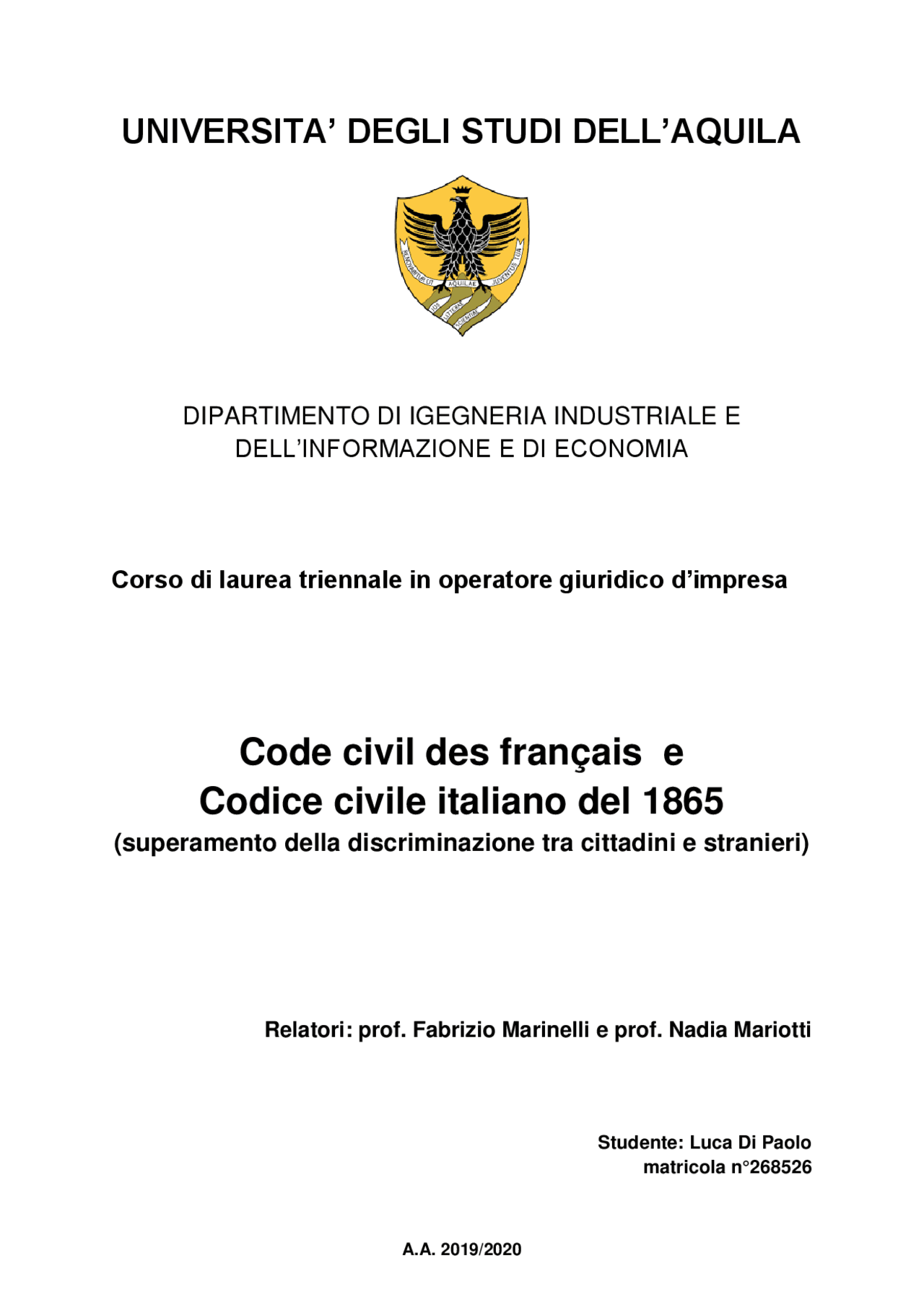Storia Del Diritto Moderno Docsity