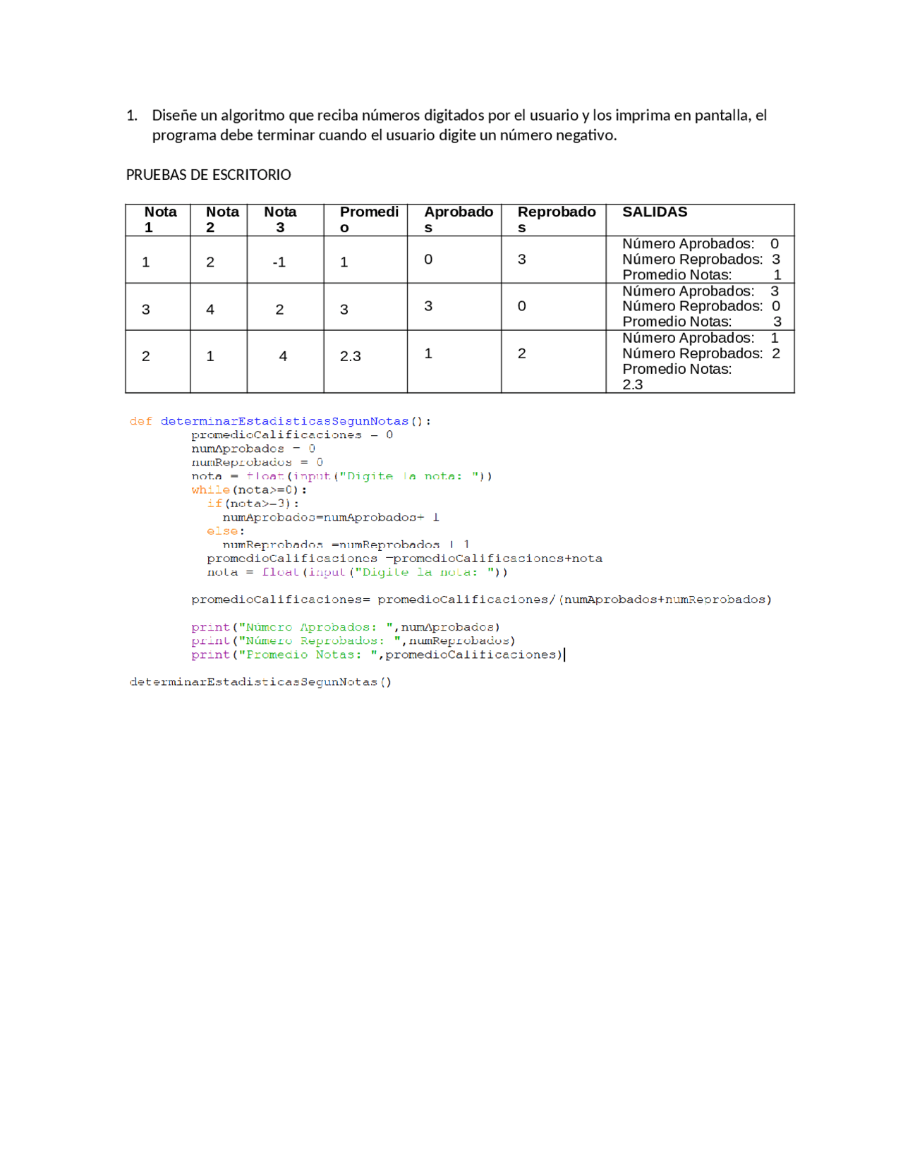 Codigo python ejercisios - Docsity