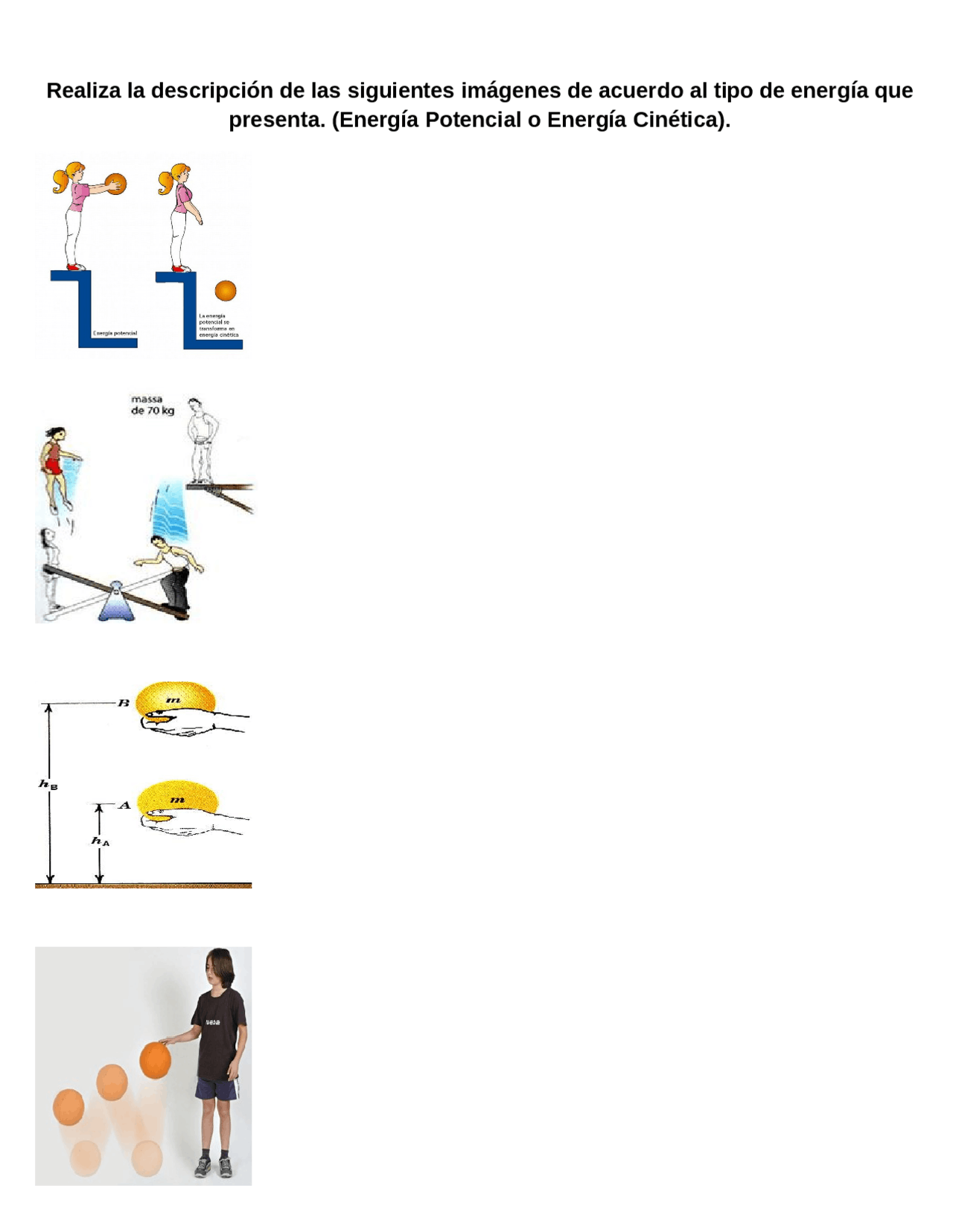 Energia cinetica y potencial - Docsity