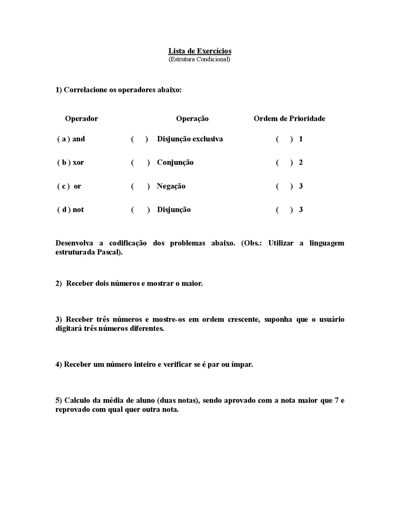 Programacao Estruturada Docsity