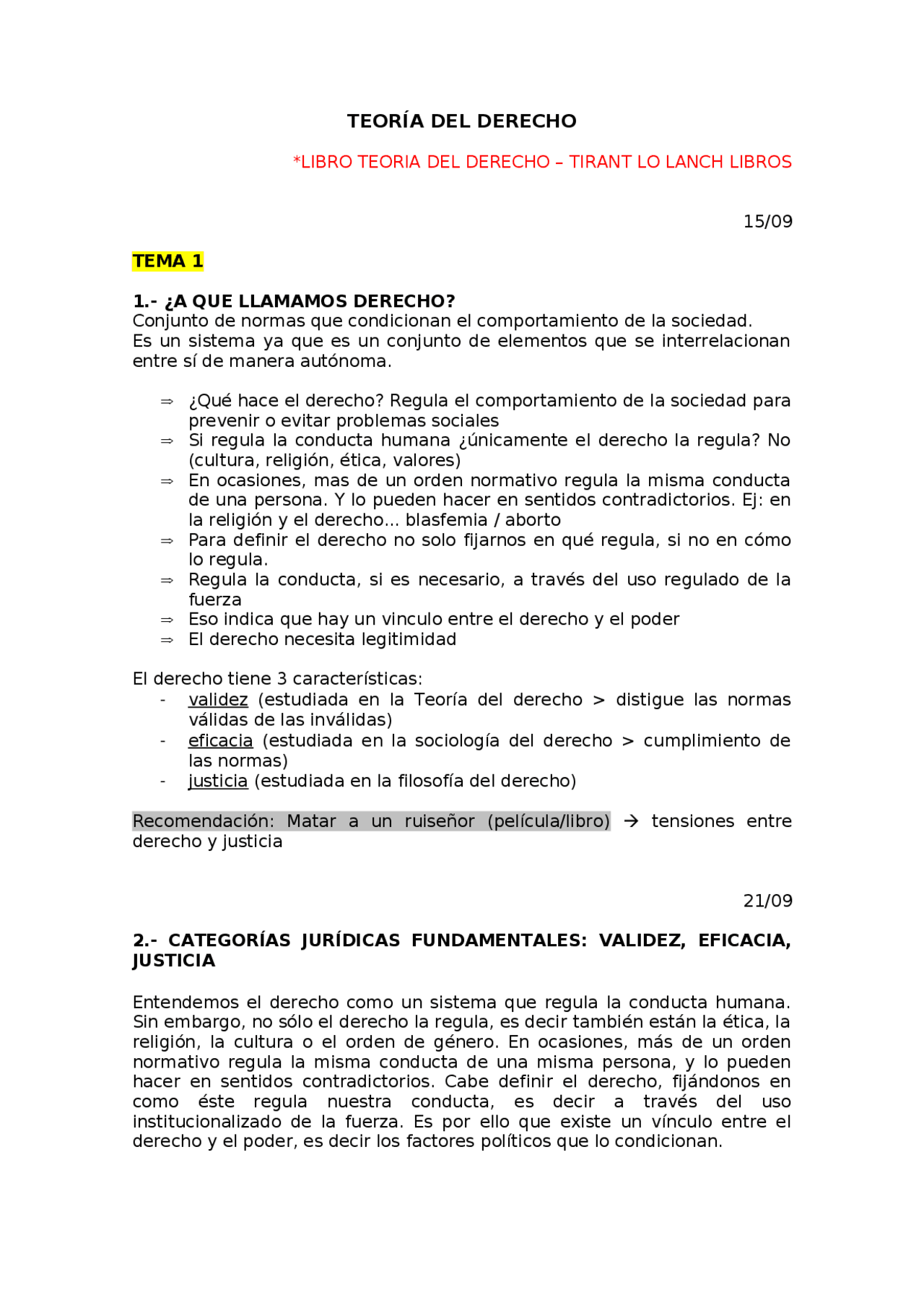 Apuntes Teoria Del Derecho Docsity