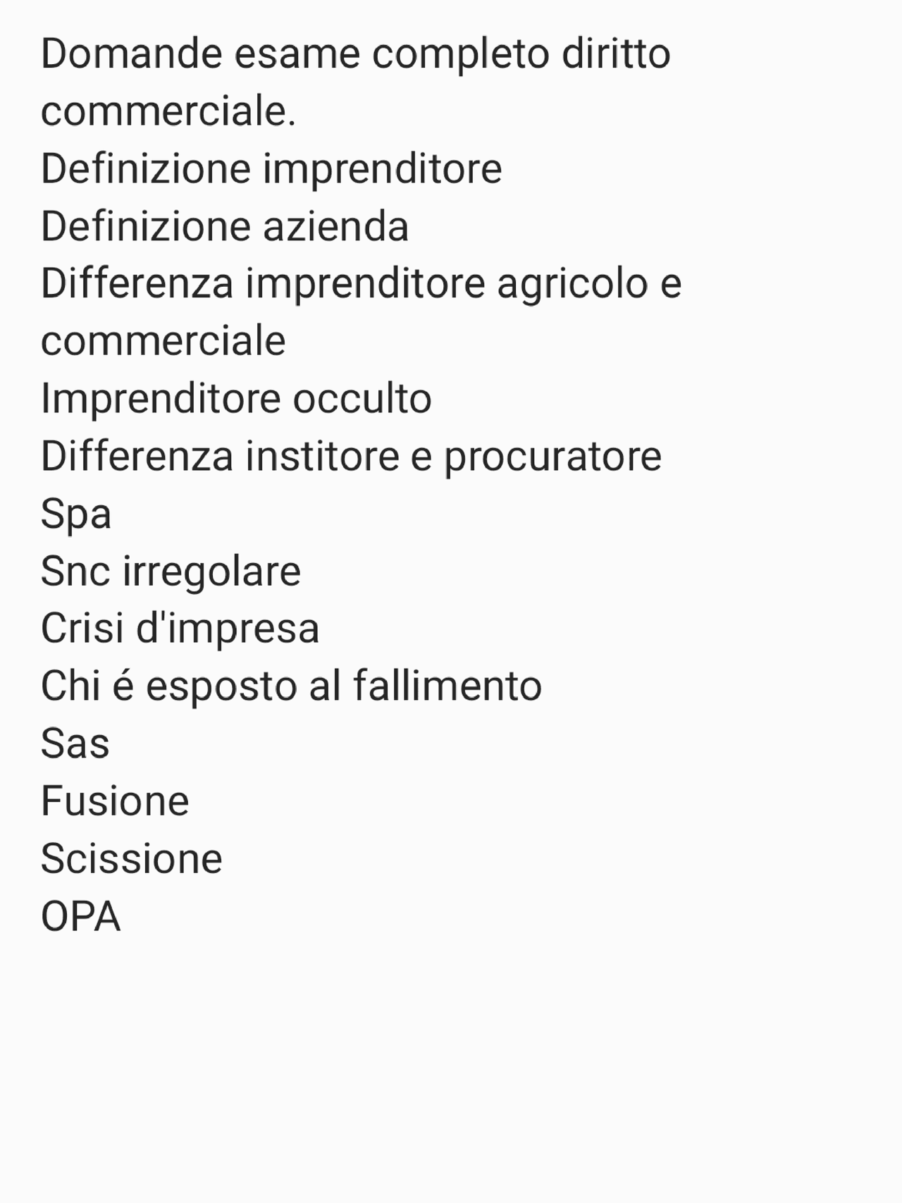 Domande Esame Di Diritto Commerciale Intero Docsity