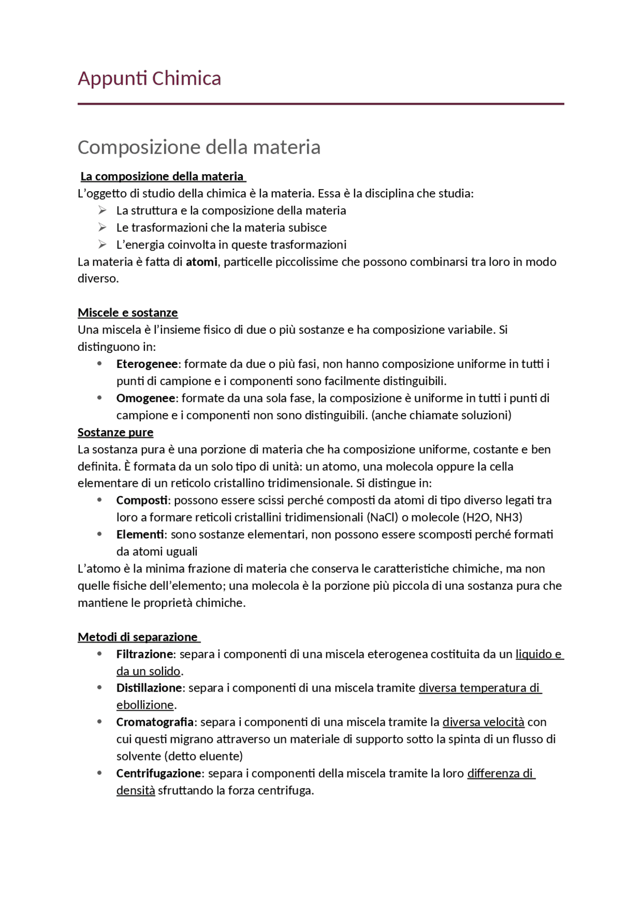Chimica Generale O Alpha Test Docsity