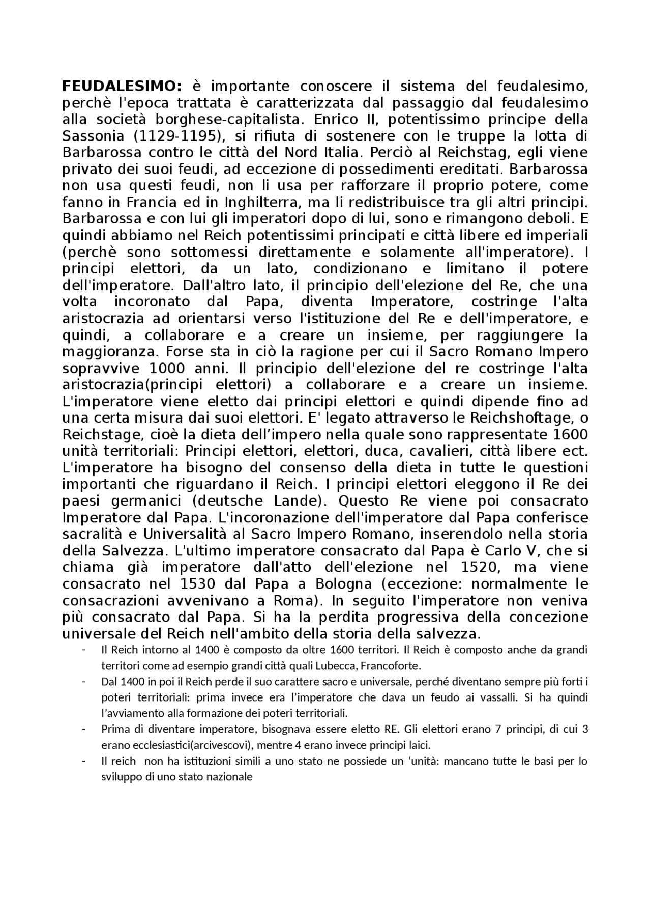 Feudalesimo Appunti Storia E Sviluppo Docsity