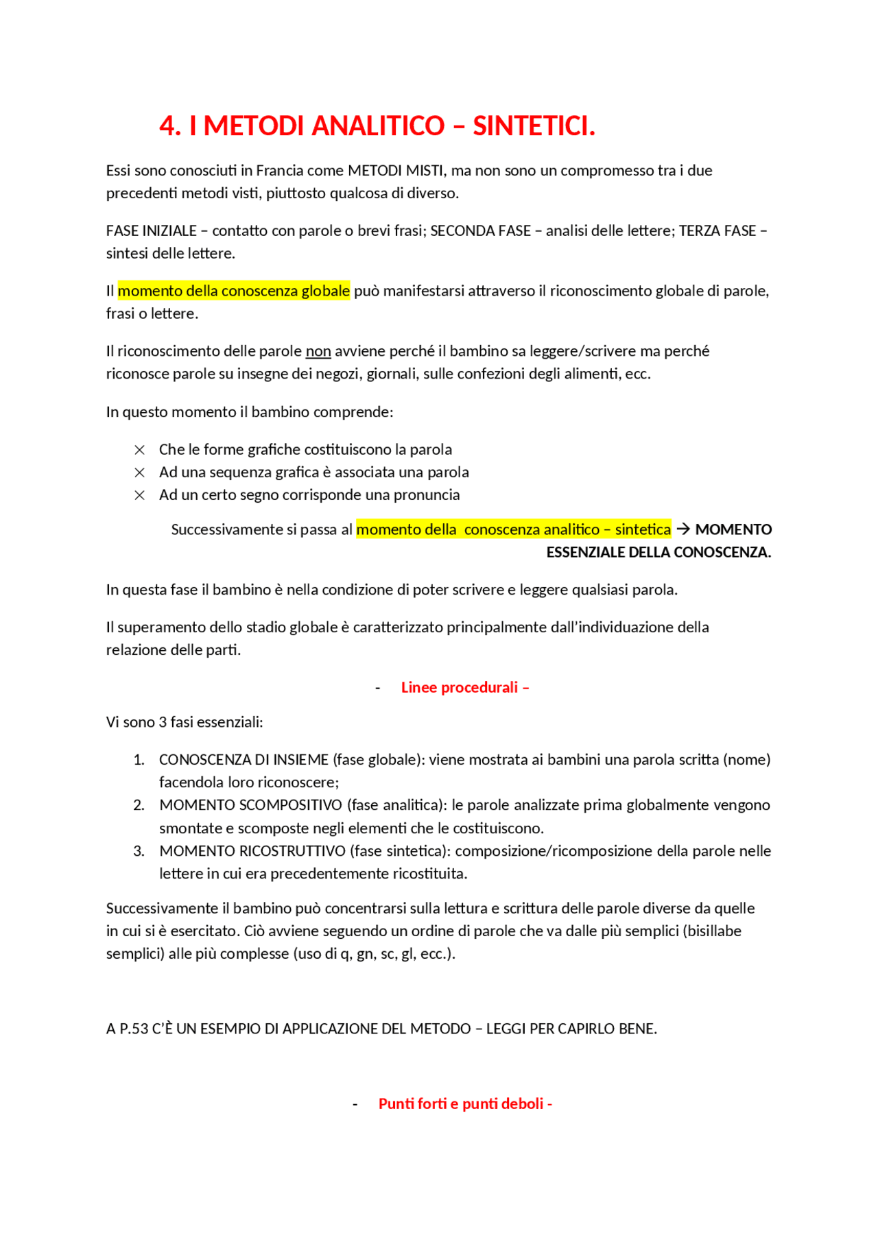 Cap 4 Insegnare A Leggere E Scrivere Docsity
