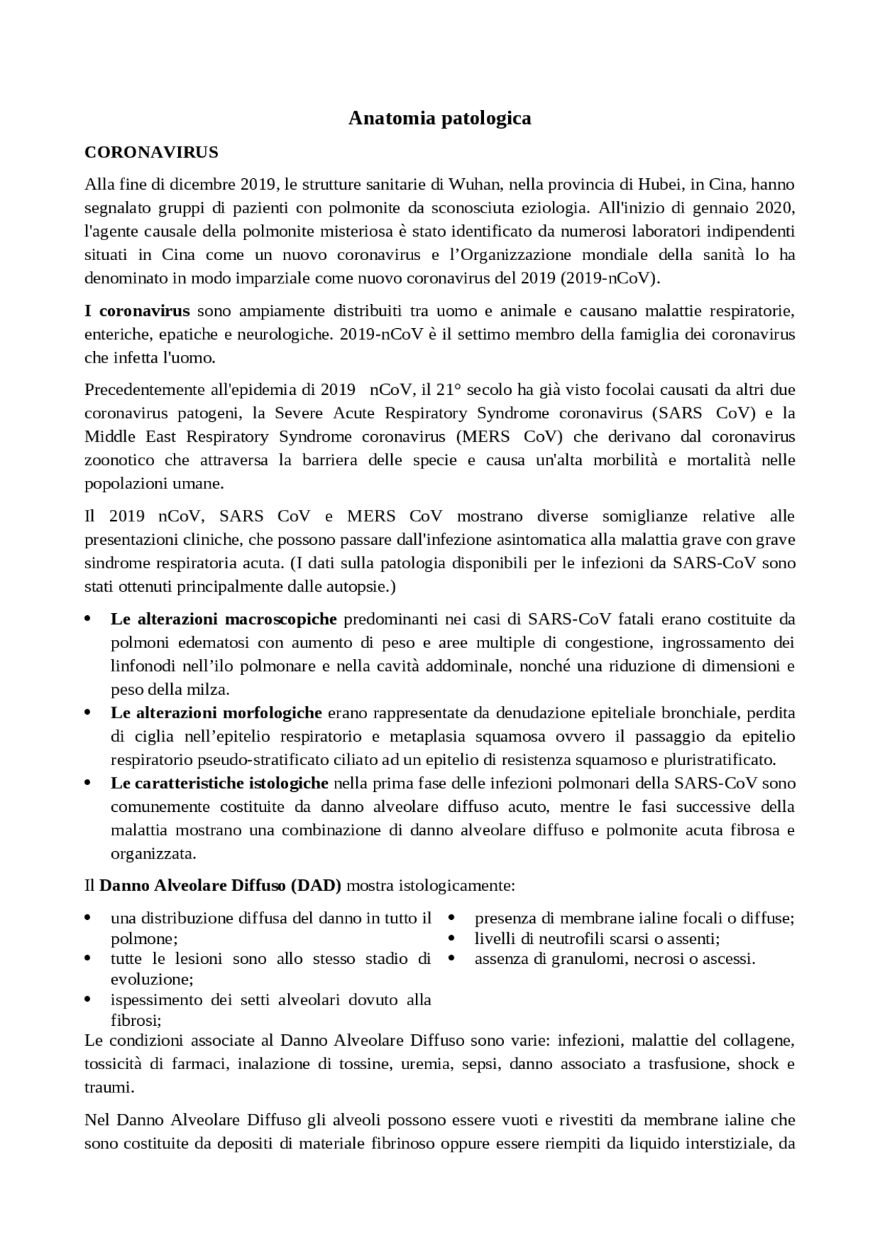 Anatomia Patologica Docsity