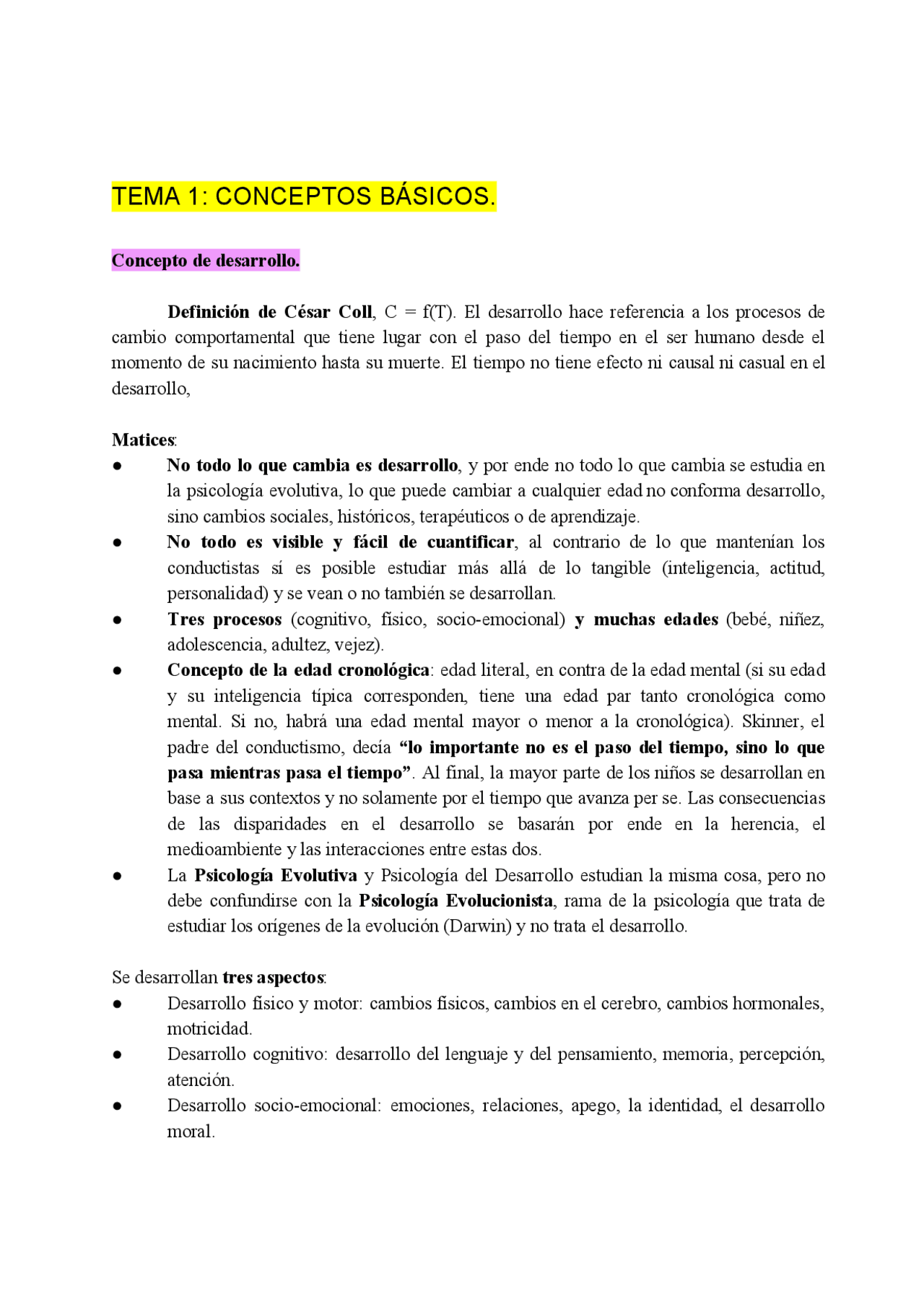 Apuntes Psicologia Evolutiva I Docsity