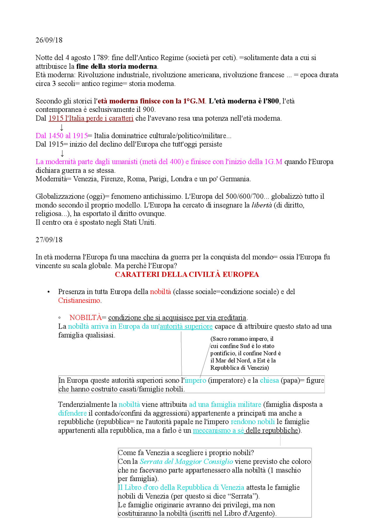 Appunti Di Storia Moderna Docsity