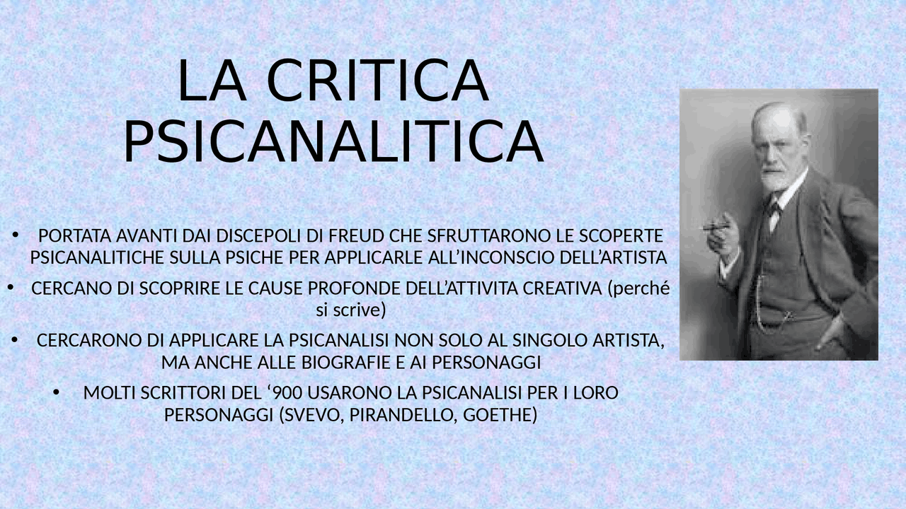 La Critica Psicanalitica Docsity