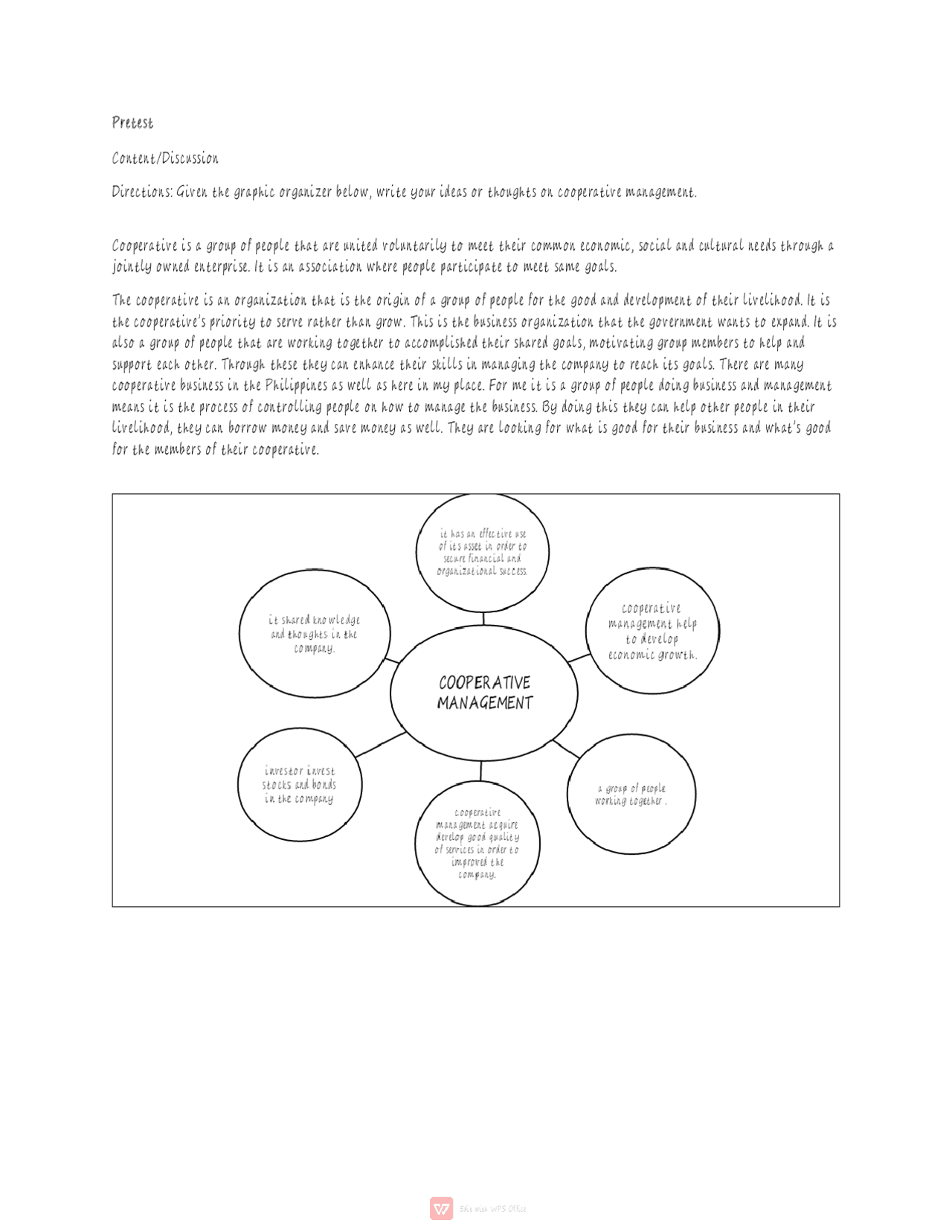 Cooperative Management Pretest Docsity