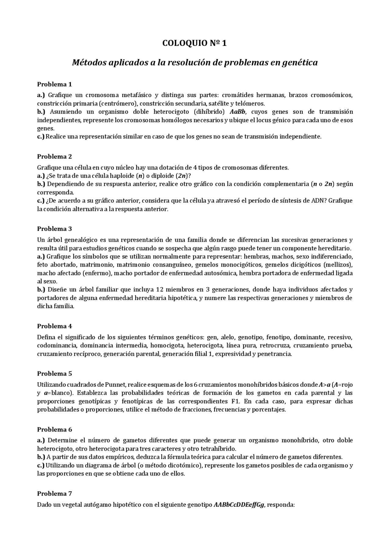 Ejercicios De GenÉtica Docsity