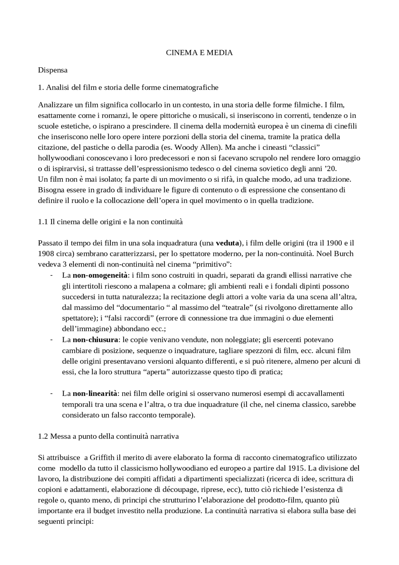 Cinema E Media Di Arcagni Docsity