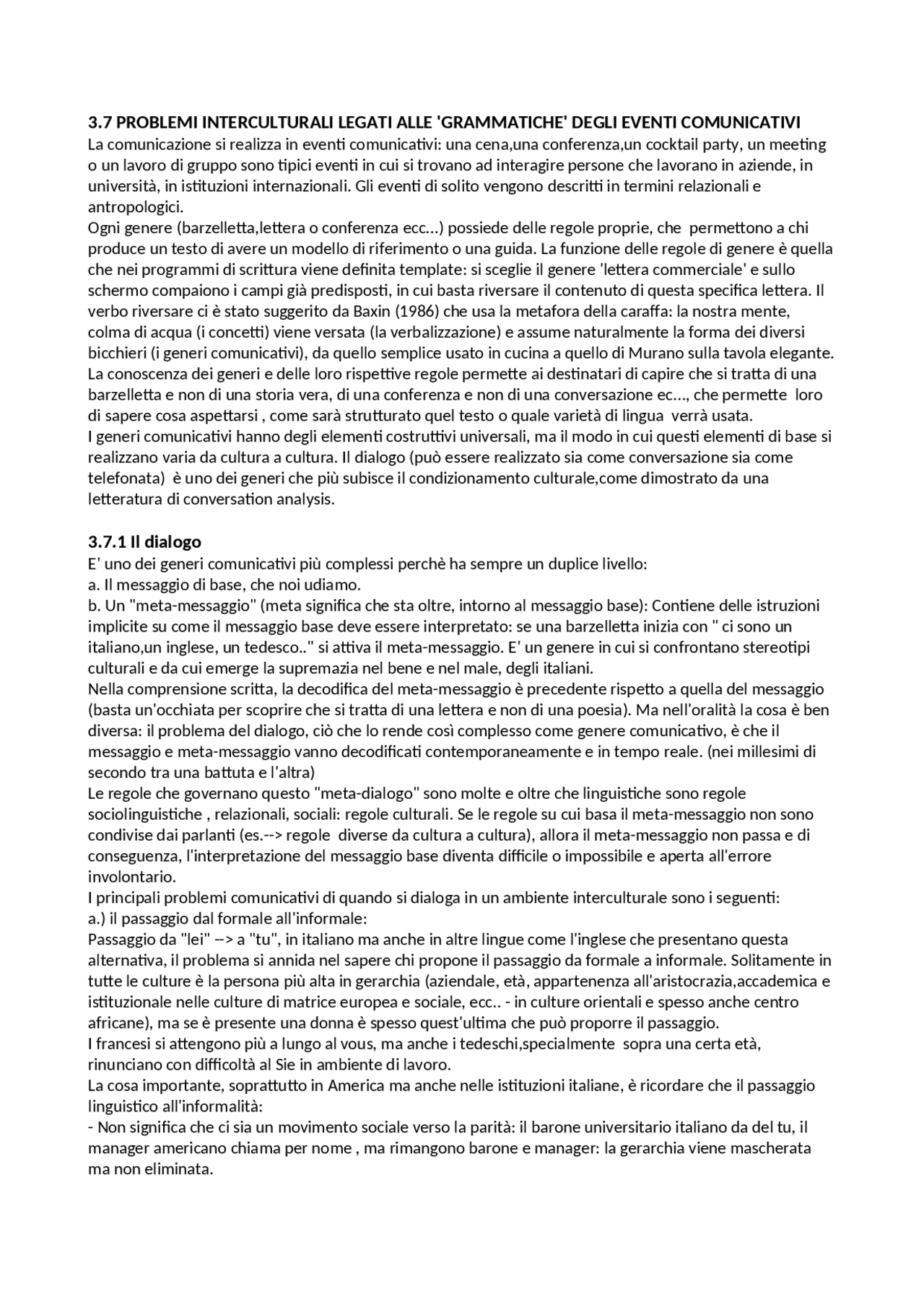 Comunicazione Interculturale Docsity